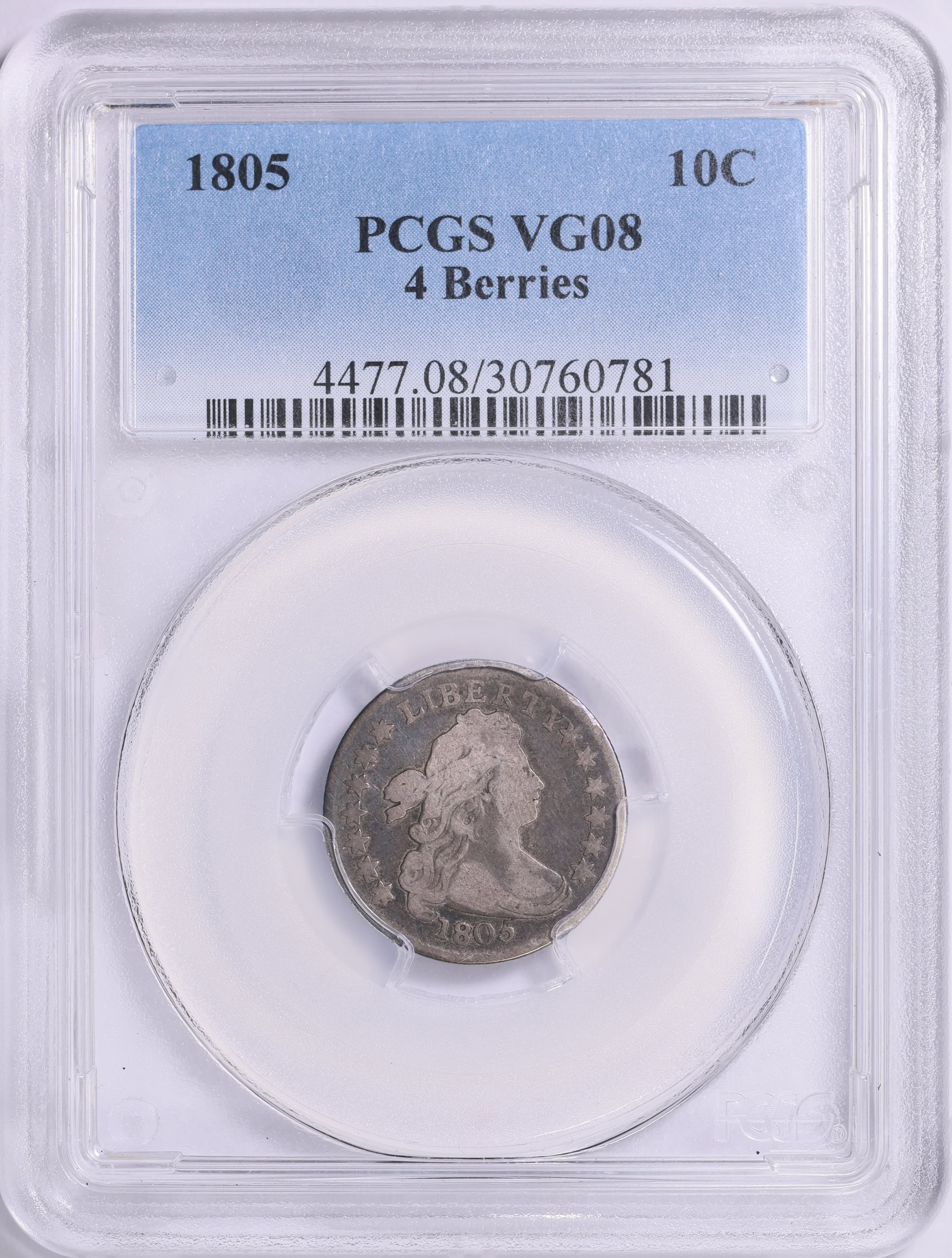 1805 Draped Bust Dime 4 Berries PCGS VG-08 (Item 1942253 ...