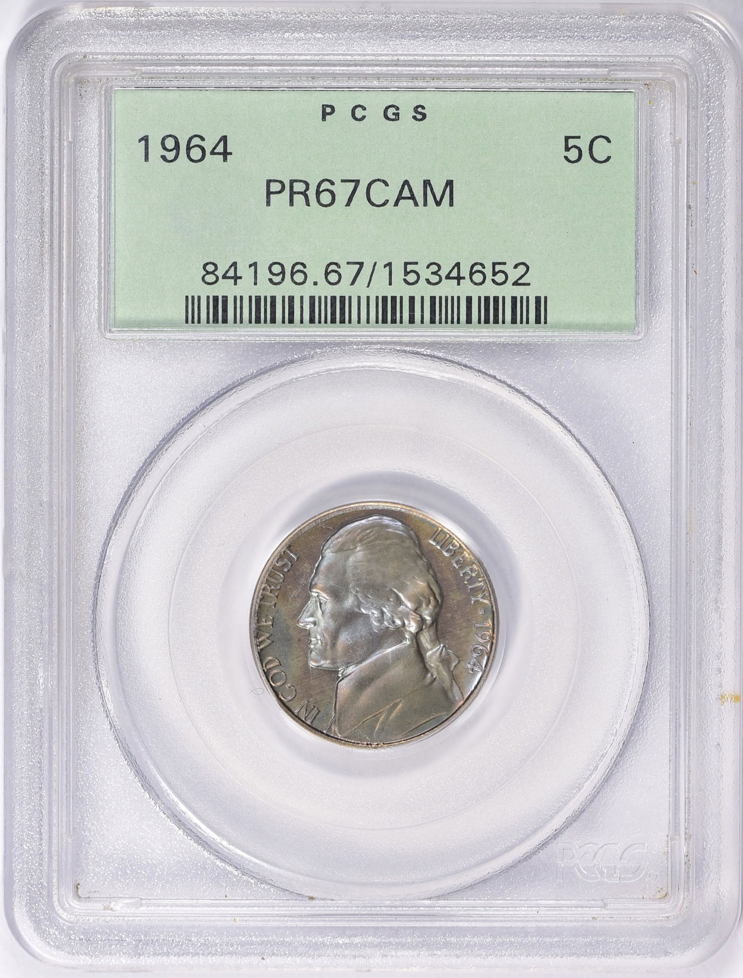 1964 Jefferson Nickel PCGS Proof-67 CAMEO OGH (Toned) (Item 1942361 ...