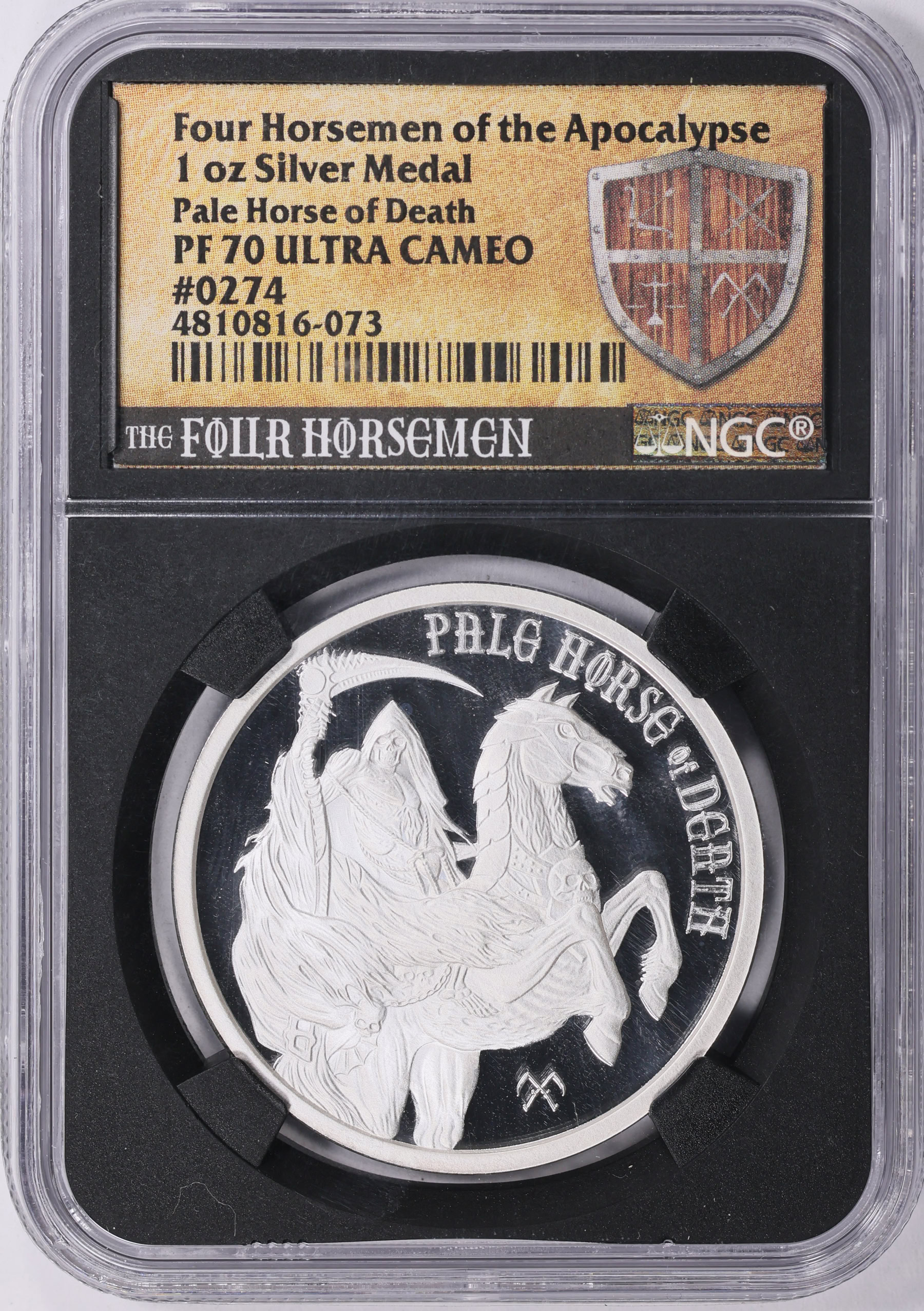 ND Silver 1oz Four Horsemen of the Apocalypse Pale Horse of Death Medal ...