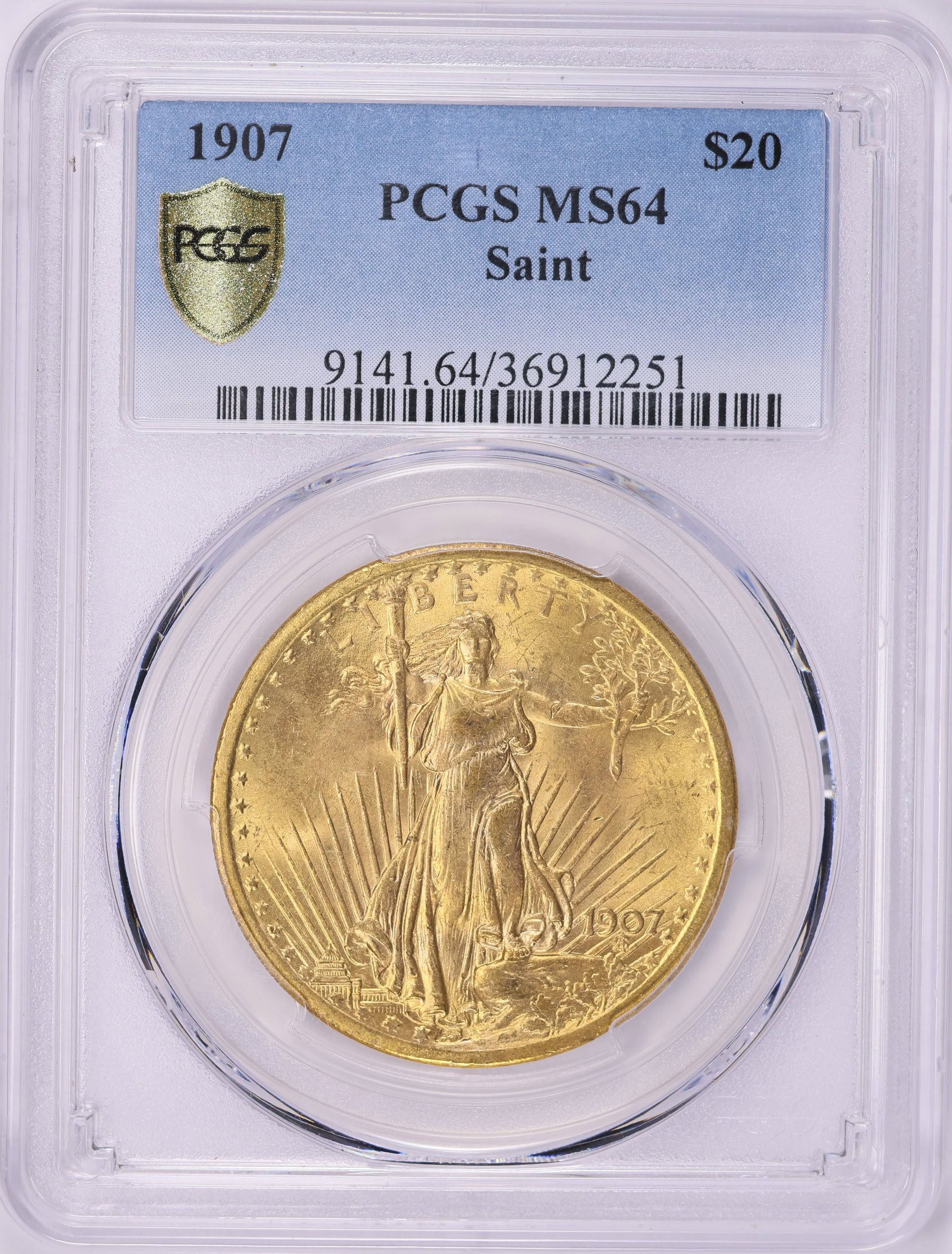 1907 Saint-Gaudens Gold Double Eagle Arabic Numerals PCGS MS-64 (Item ...