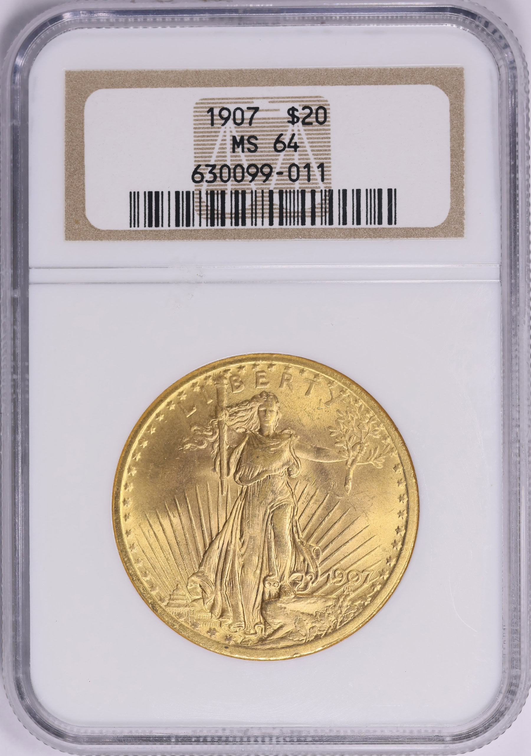 1907 Saint-Gaudens Gold Double Eagle Arabic Numerals NGC MS-64 (Item 1943173) | GreatCollections ...