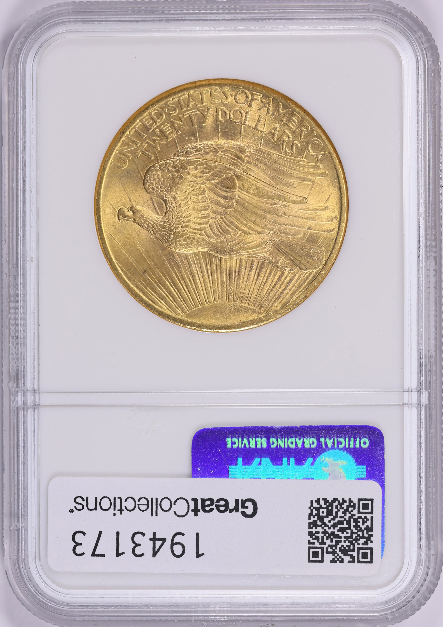 1907 Saint-Gaudens Gold Double Eagle Arabic Numerals NGC MS-64 (Item ...