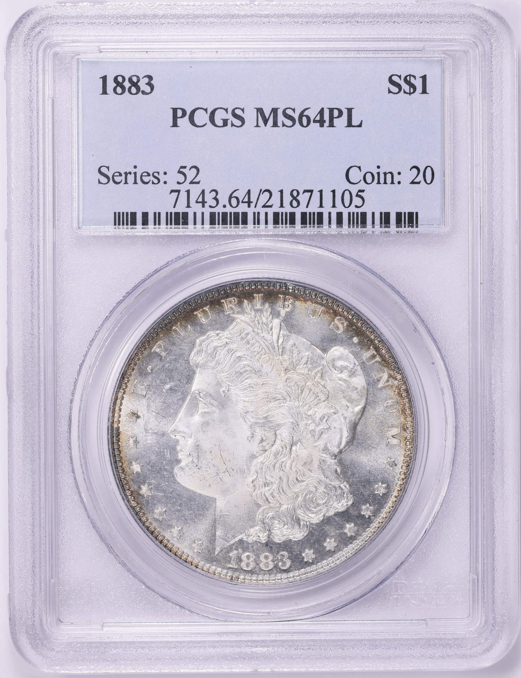 1883 Morgan Silver Dollar PCGS MS-64 PL (Toned) (Item 1943345 ...