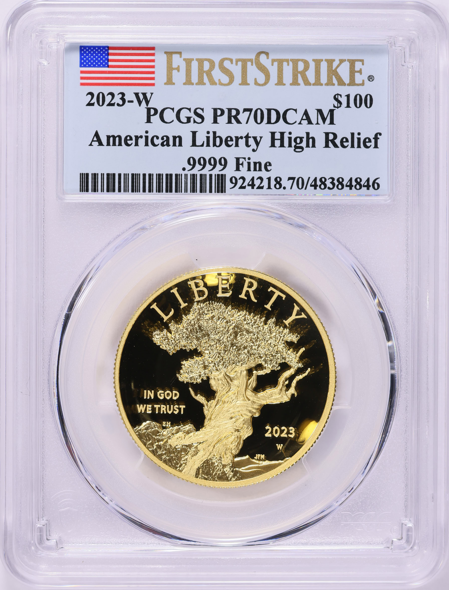 2023-W Gold $100 American Liberty High Relief First Strike PCGS Proof ...