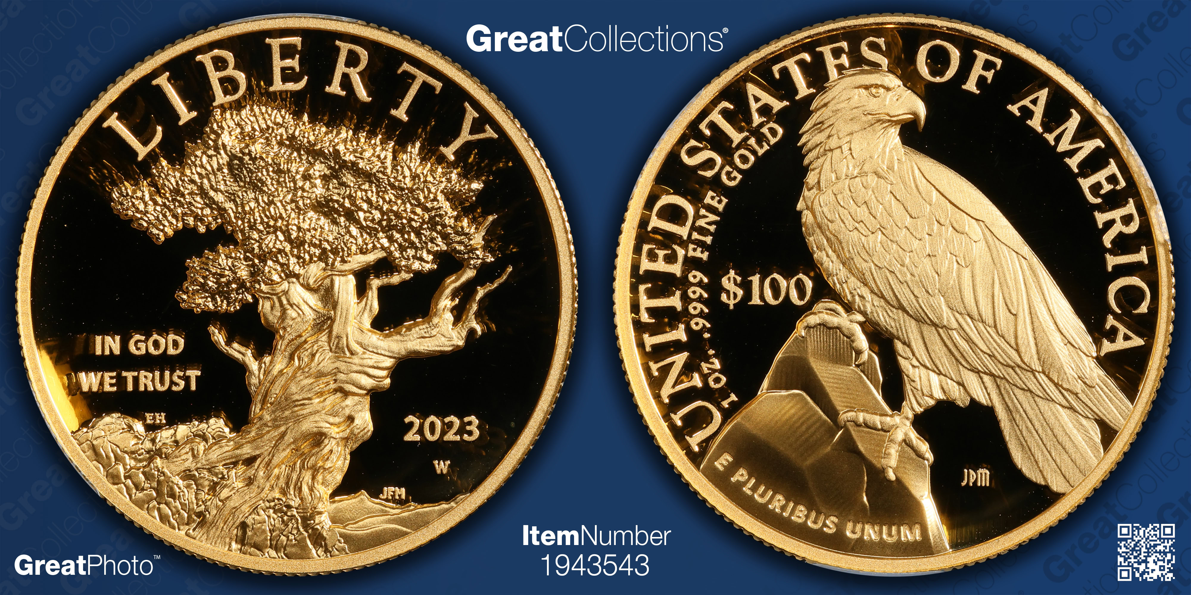 2023-W Gold $100 American Liberty High Relief First Strike PCGS Proof ...