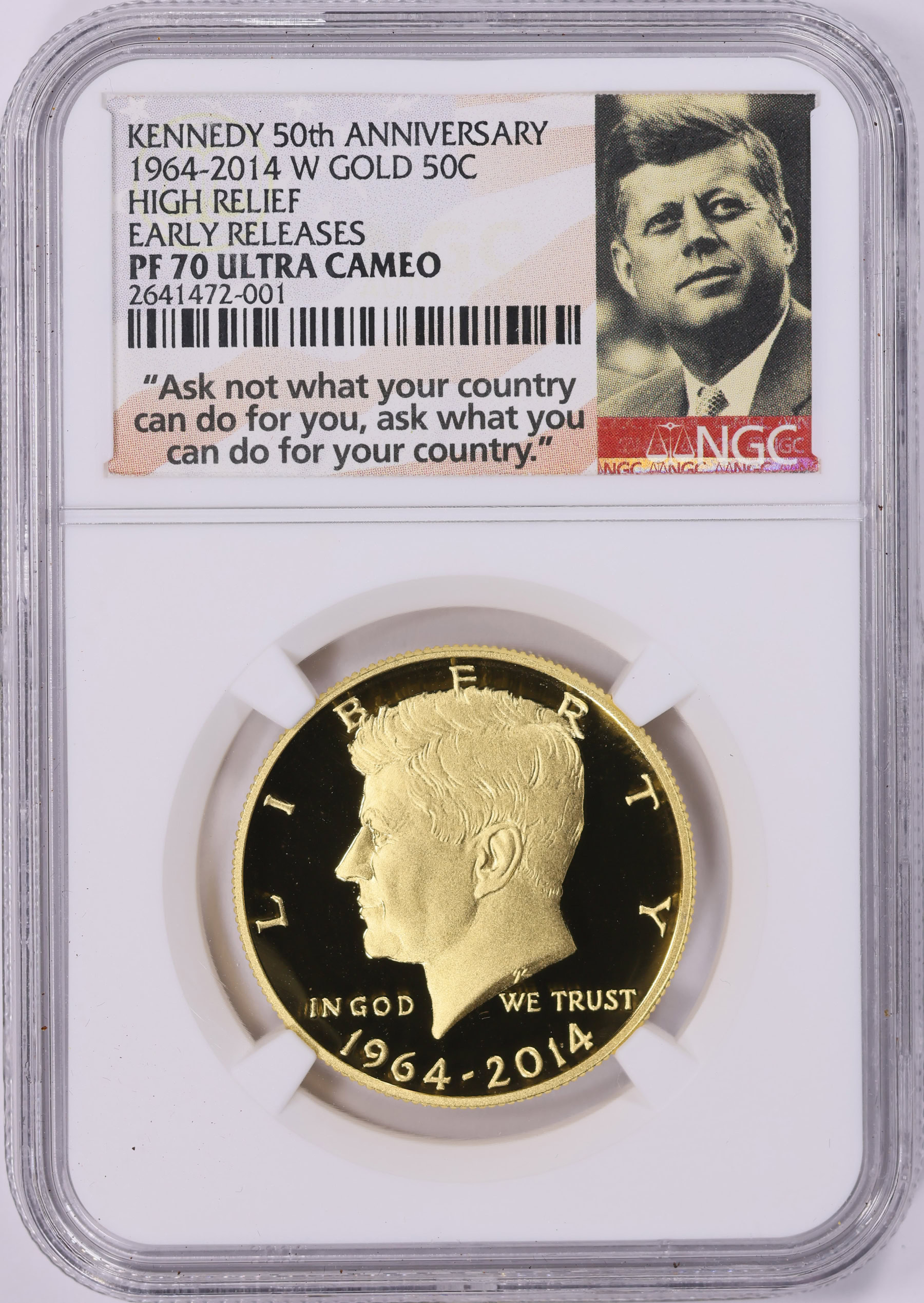 2014-W John F. Kennedy Gold Half Dollar 50th Anniversary Early Releases ...