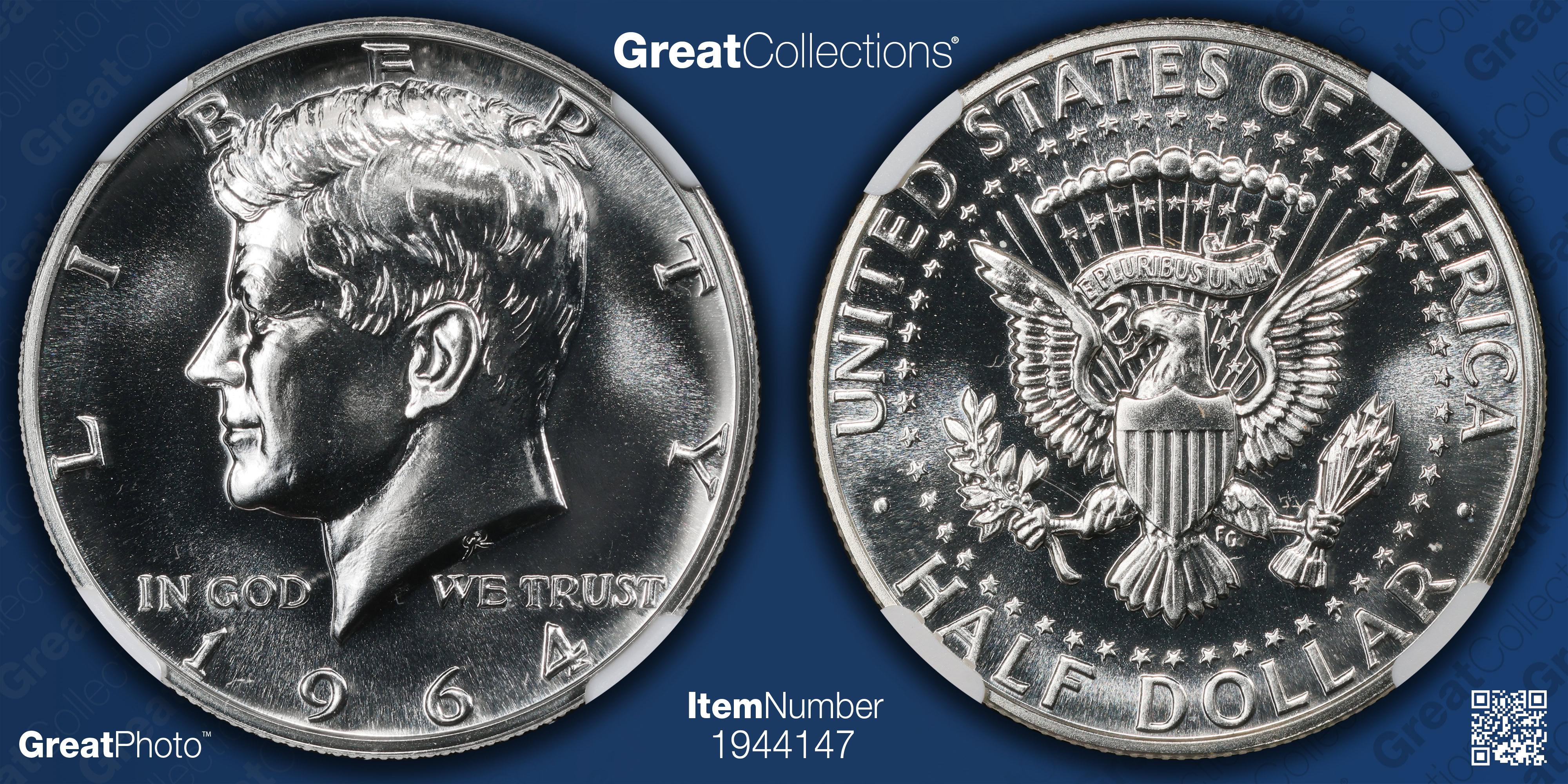 1964 Kennedy Half Dollar Type 1 Reverse Straight G NGC Proof-69 | NGC ...