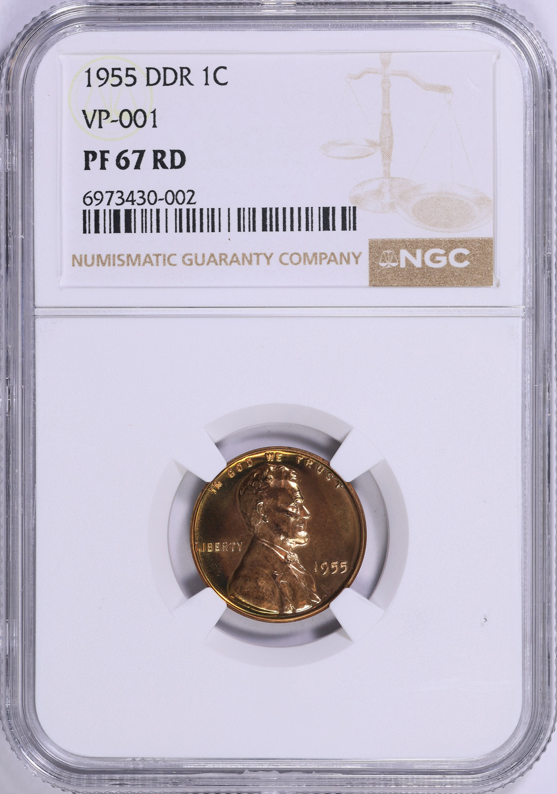 1955 Lincoln Cent Doubled Die Reverse VP-001 NGC Proof-67 RD | NGC Cert ...