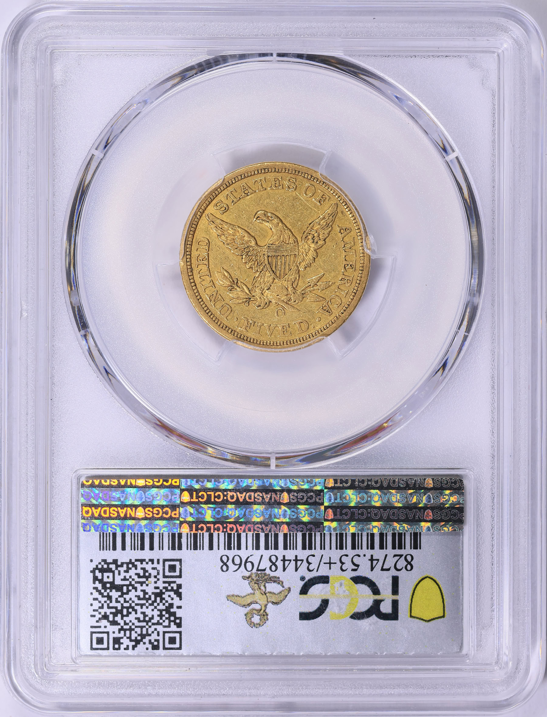 1857-O Liberty Gold Half Eagle PCGS AU-53+ (CAC Green) (D.L. Hansen ...