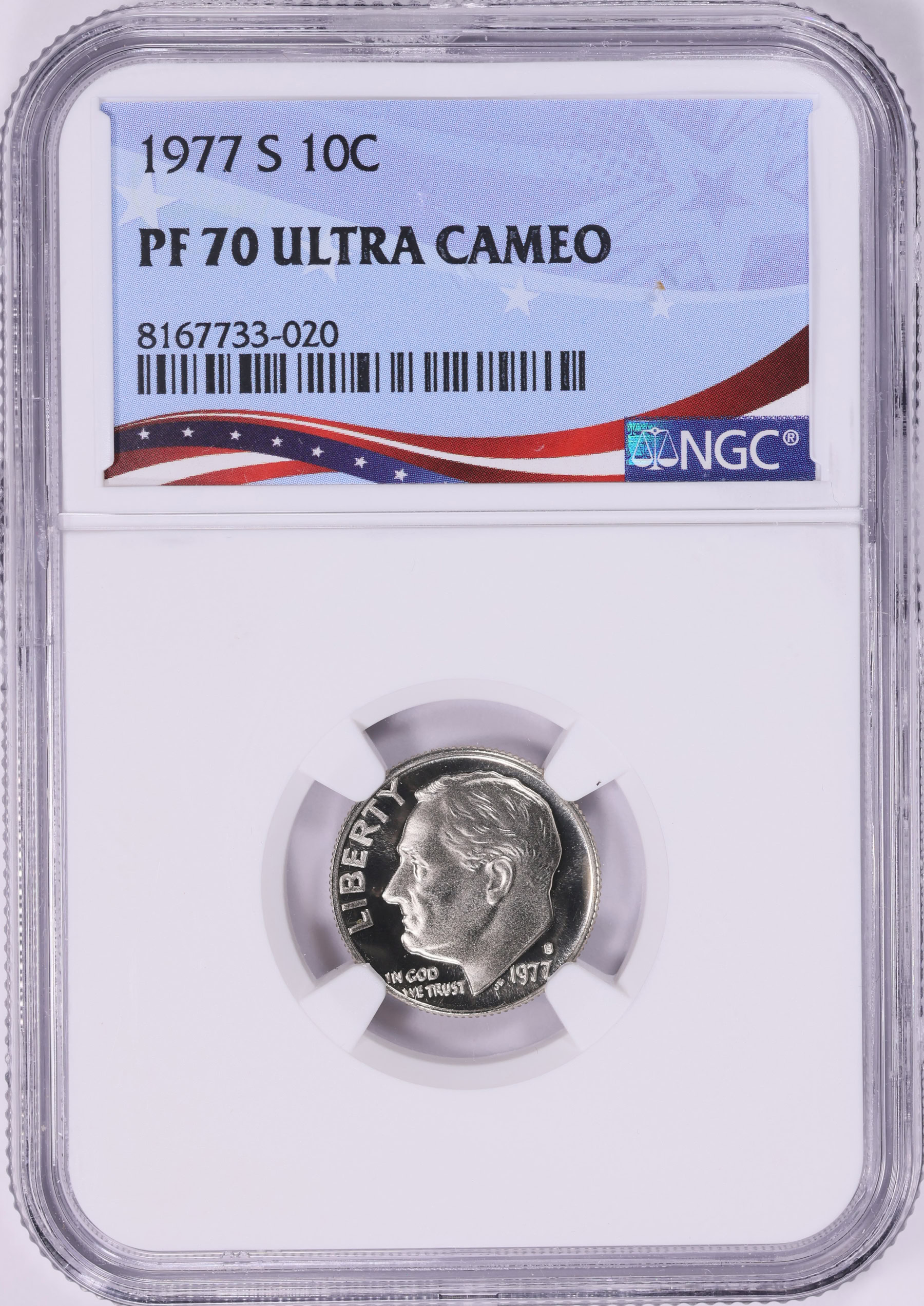 1977-S Roosevelt Dime NGC Proof-70 UC (Item 1944538) | GreatCollections ...