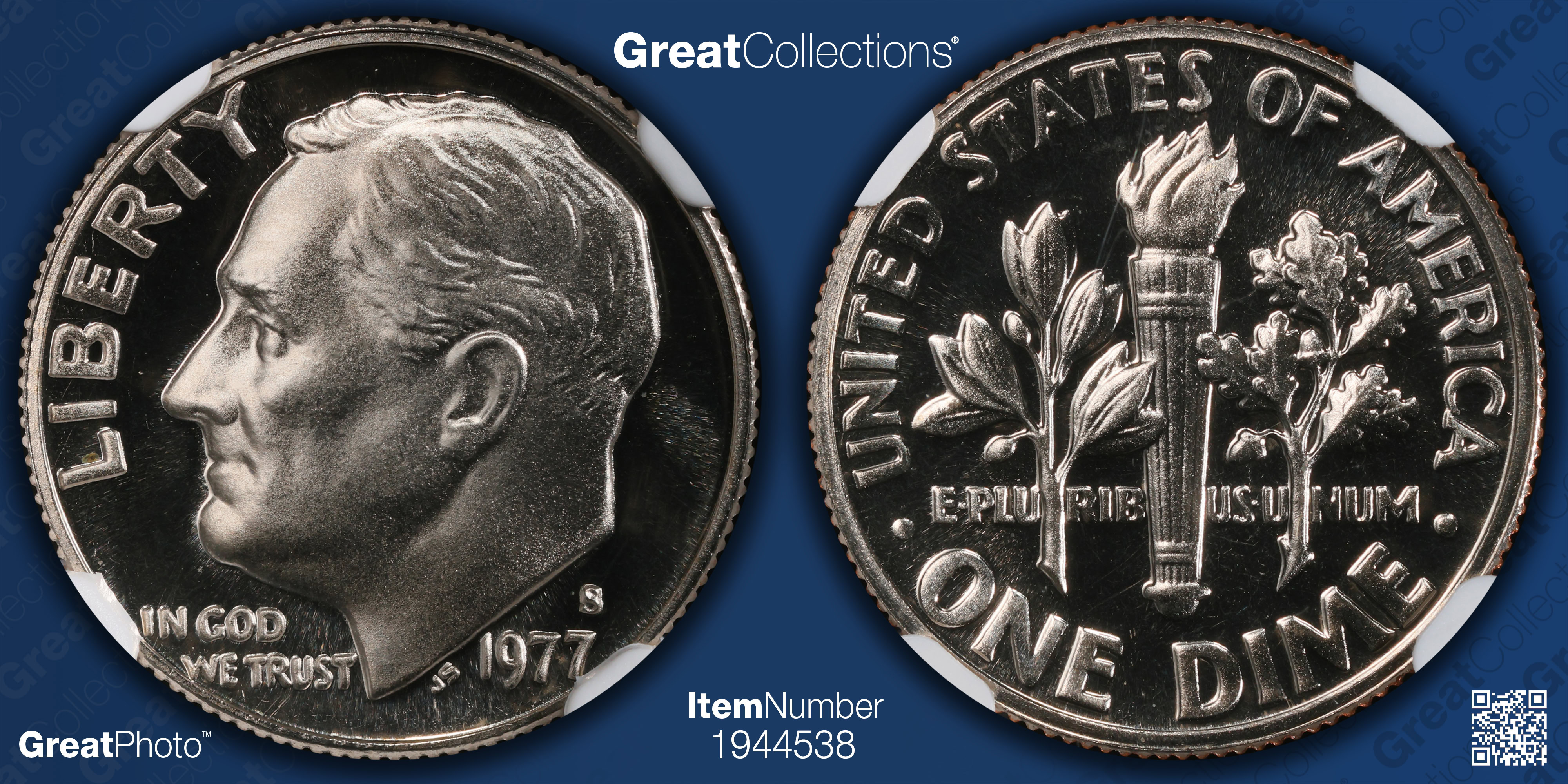 1977-S Roosevelt Dime NGC Proof-70 UC (Item 1944538) | GreatCollections ...