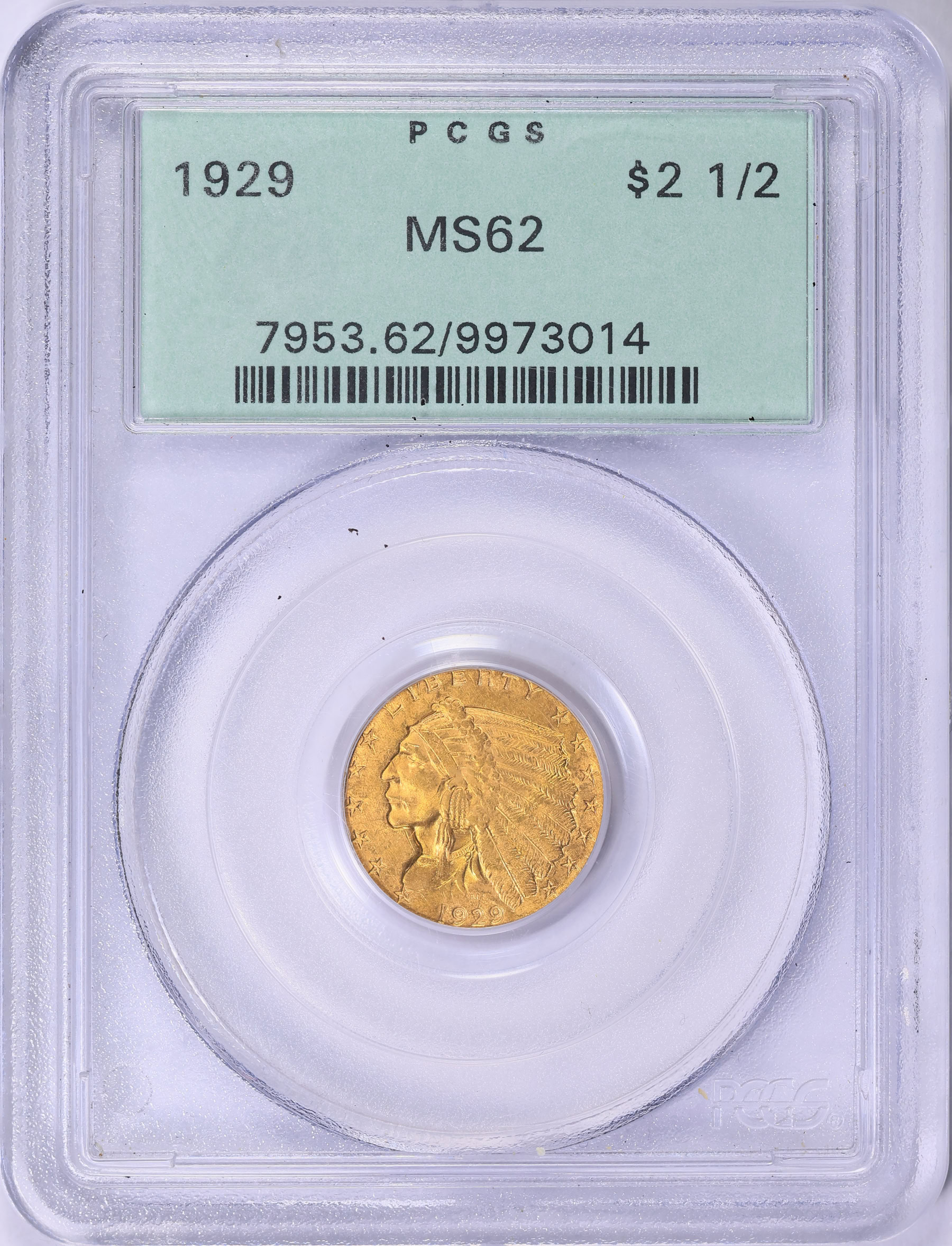 1929 Indian Gold Quarter Eagle PCGS MS-62 OGH (Item 1944826 ...