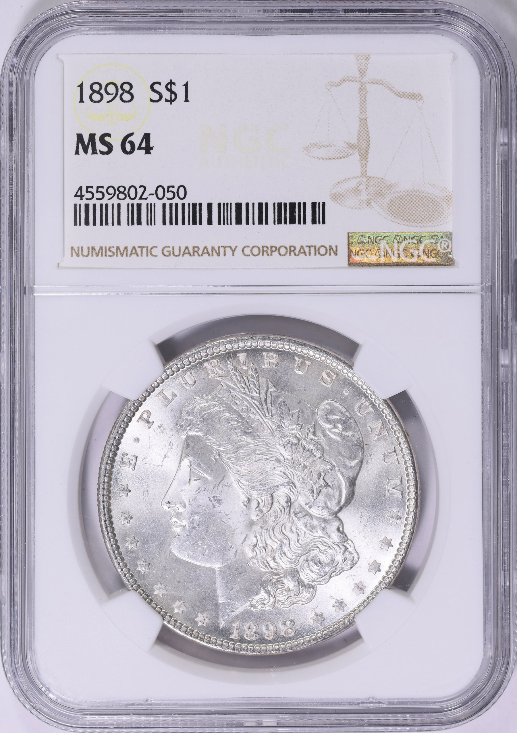 1898 Morgan Silver Dollar NGC MS-64 (Item 1944904) | GreatCollections ...