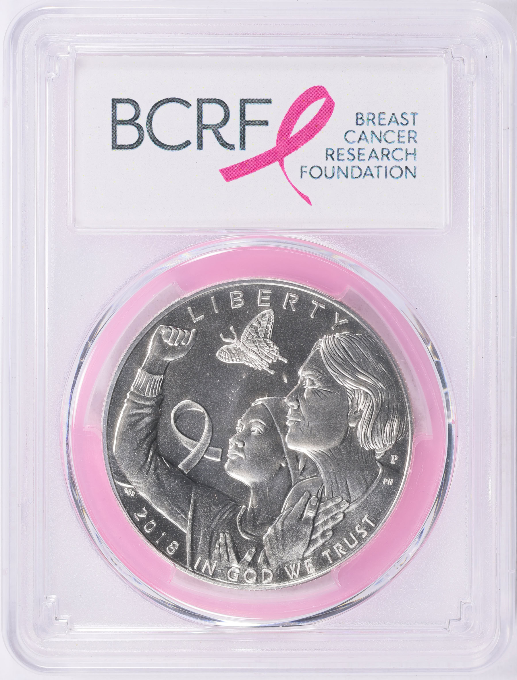 2018-P Breast Cancer Awareness Silver Dollar First Day of Issue PCGS MS ...