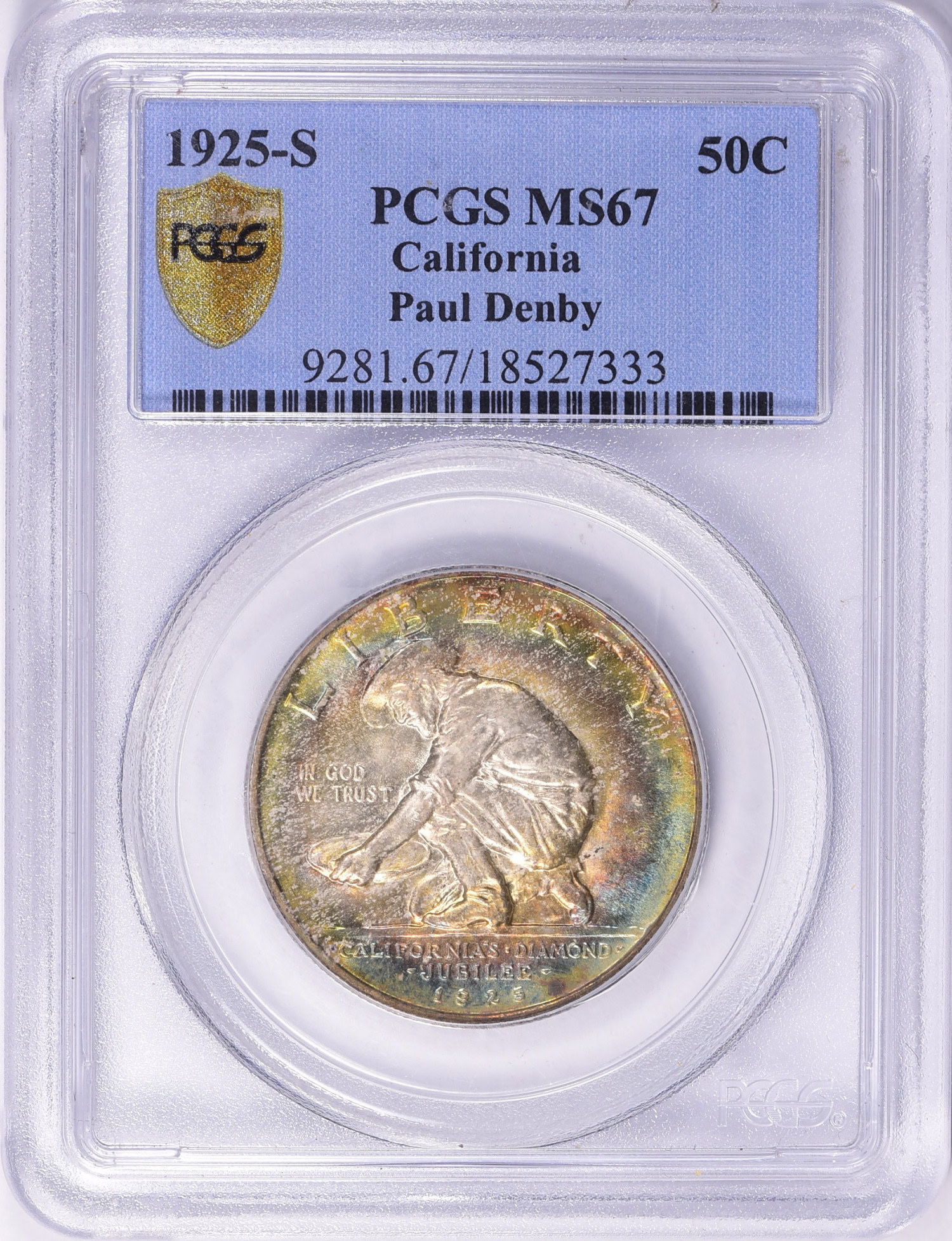 1925-S California Diamond Jubilee Half Dollar PCGS MS-67 (Paul Denby ...