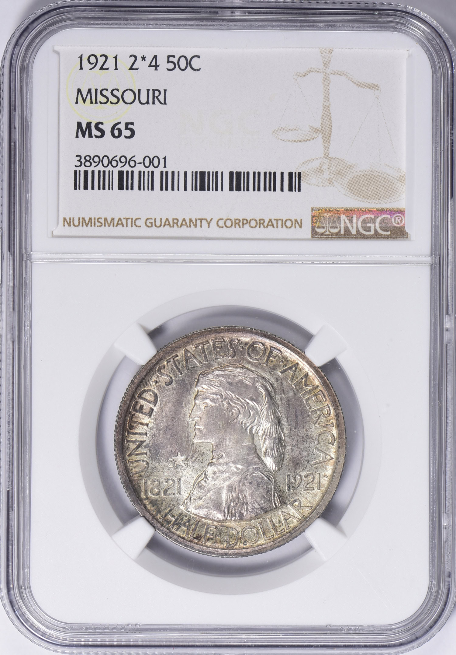 1921 Missouri Centennial Half Dollar 2x4 NGC MS-65 (Toned) (Item ...