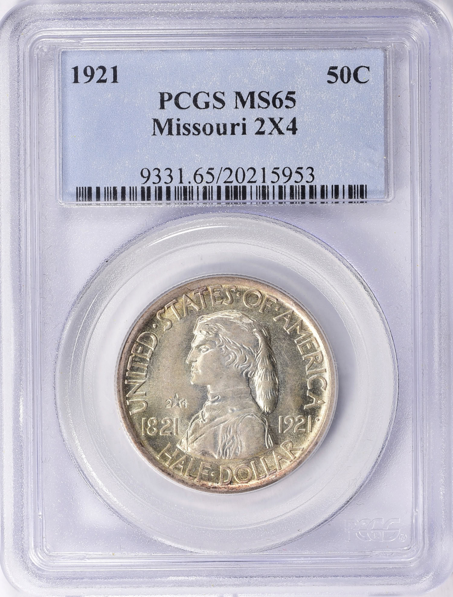 1921 Missouri Centennial Half Dollar 2x4 PCGS MS-65 (Item 1945485 ...