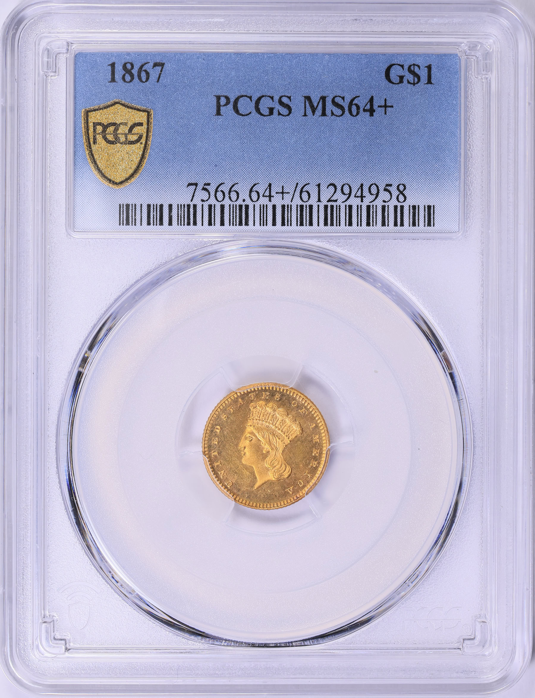 1867 Indian Princess Gold Dollar PCGS MS-64+ (Item 1945554 ...