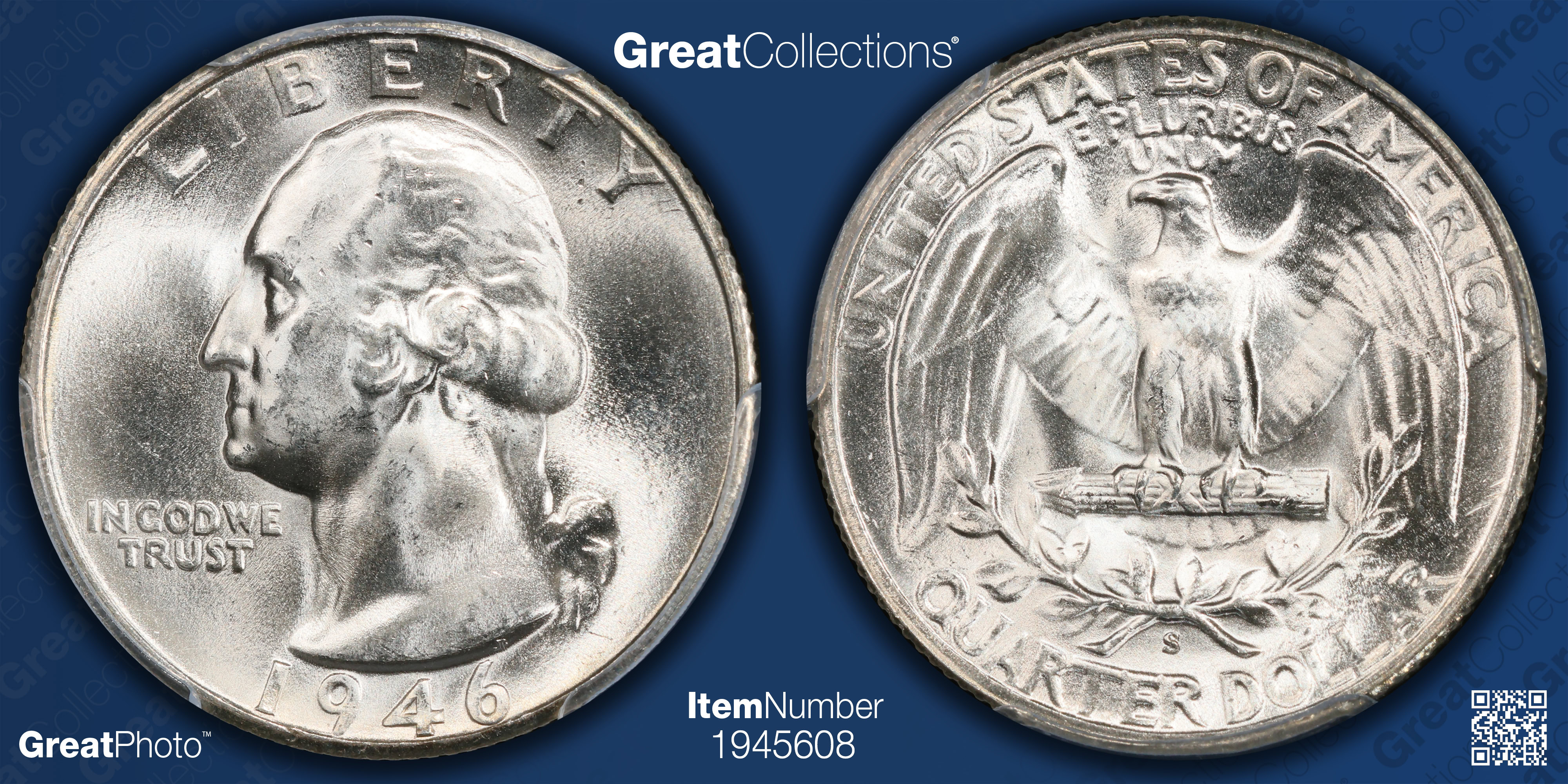 1946-S Washington Quarter PCGS MS-65 (Item 1945608) | GreatCollections ...