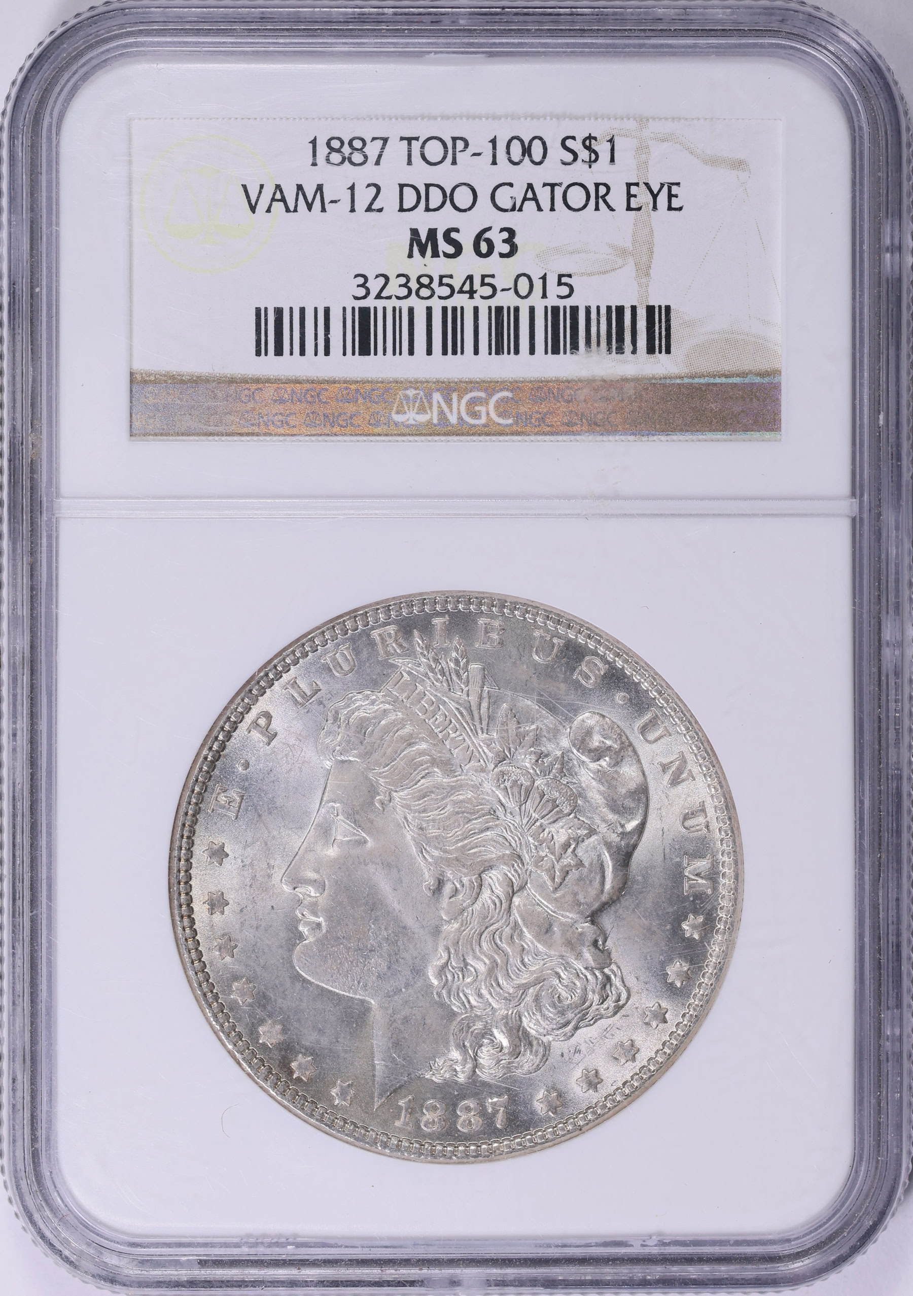 1887 Morgan Silver Dollar Alligator Eye VAM-12 *Top 100* NGC MS-63 ...