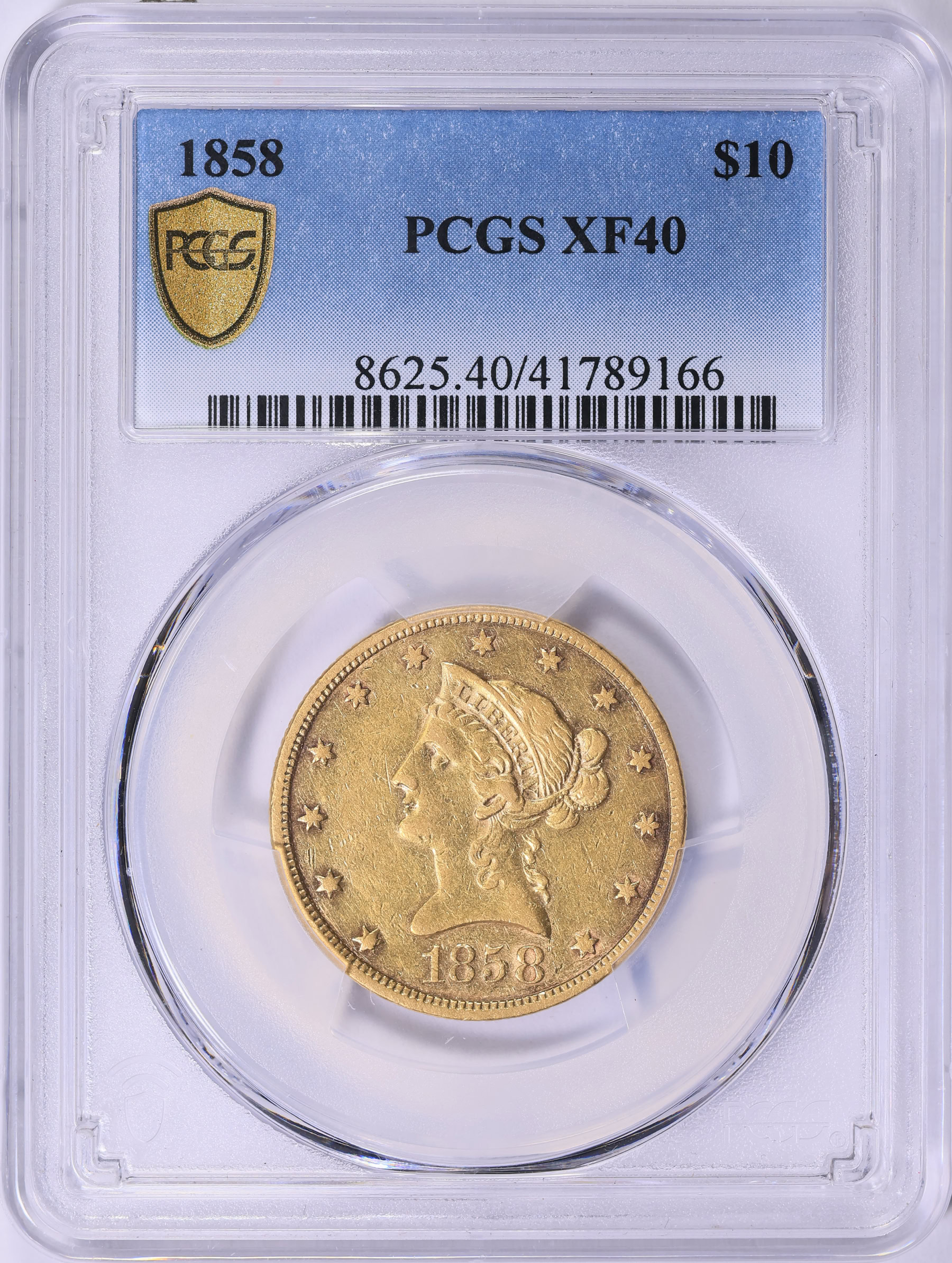 1858 Liberty Gold Eagle PCGS XF-40 (Item 1945850) | GreatCollections ...