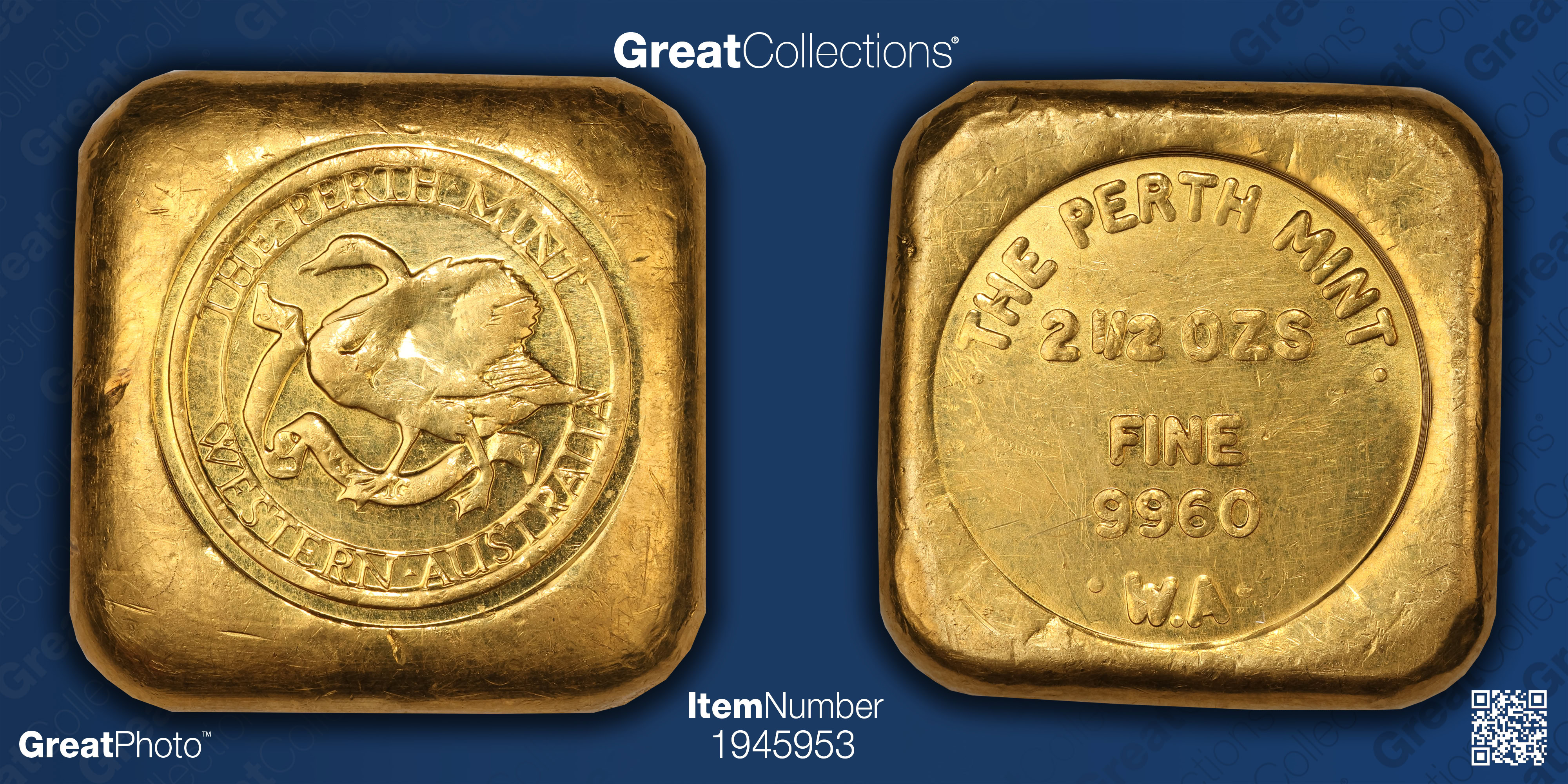 Australia ND Gold 2.5oz Perth Mint Ingot/Bar Uncertified (AGW = 2.4975 ...