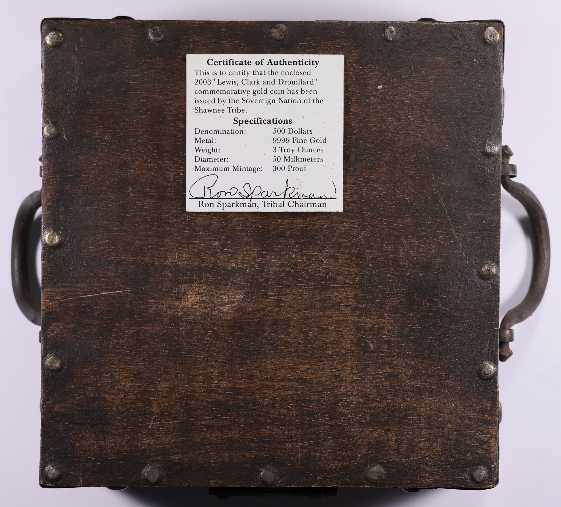 Sovereign Nation of the Shawnee Tribe 2003 Gold $500 Lewis, Clark ...