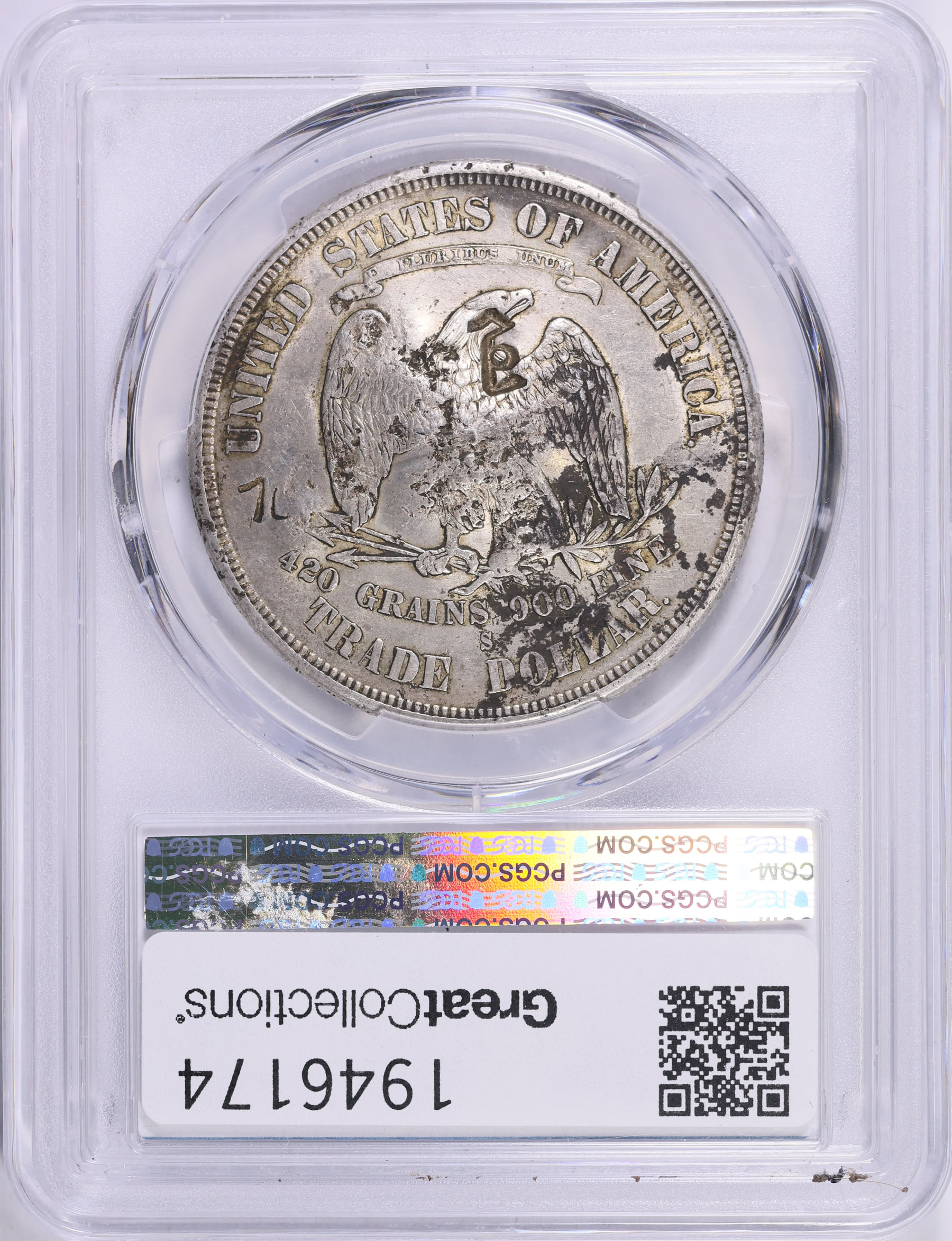 1875-S Trade Silver Dollar Chop Mark PCGS Genuine AU Detail (Item ...