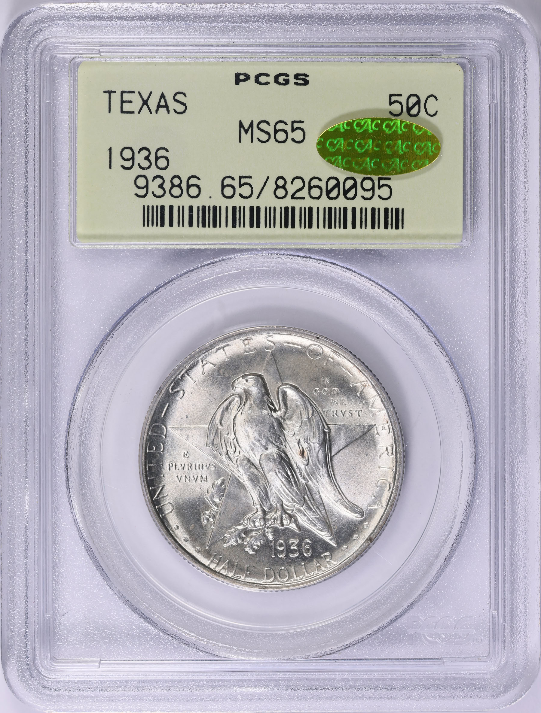1936 Texas Centennial Half Dollar PCGS MS-65 (CAC Gold) OGH (Item ...