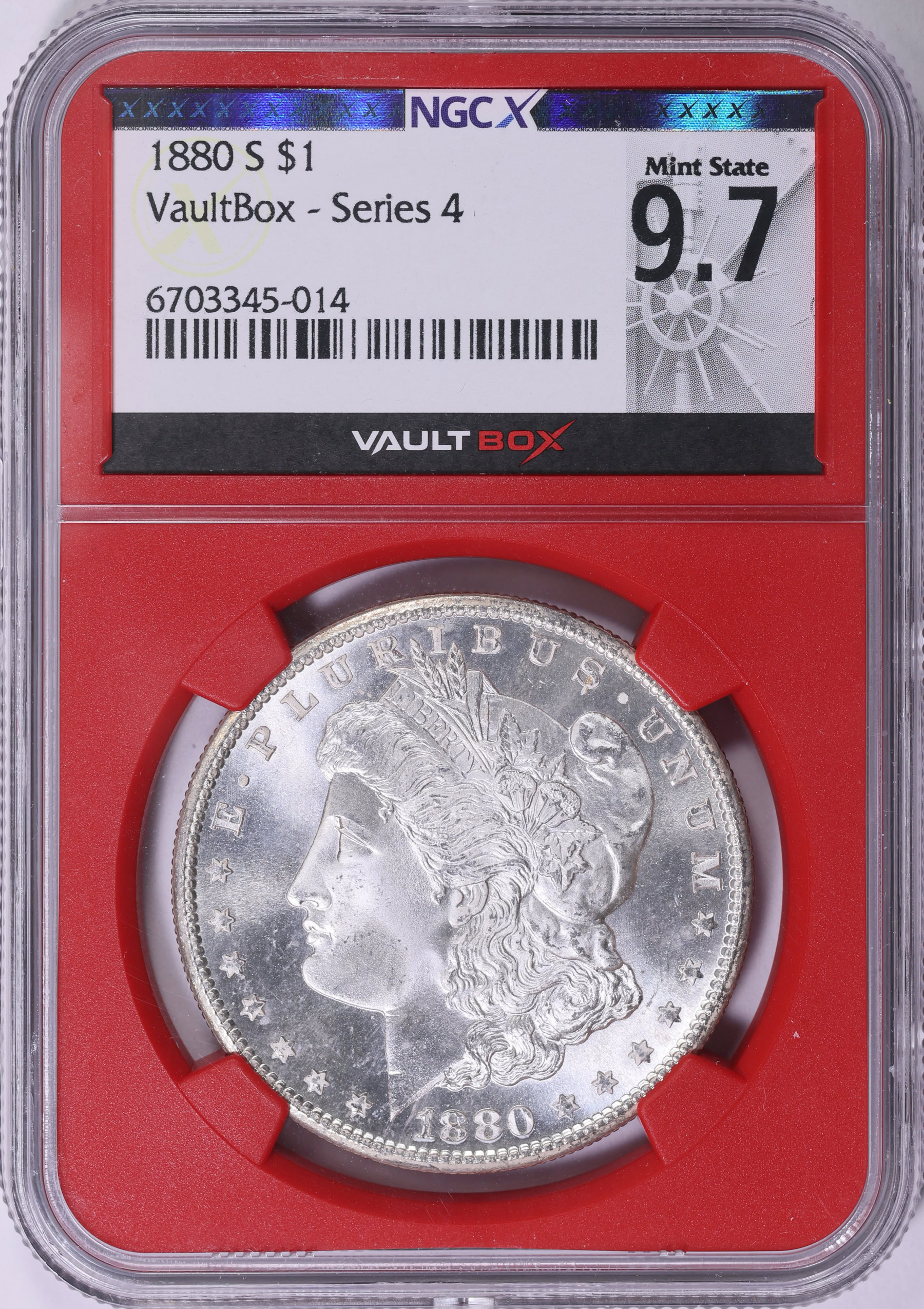 1880-S Morgan Silver Dollar NGCX Mint State 9.7 (MS-67) (Vaultbox ...
