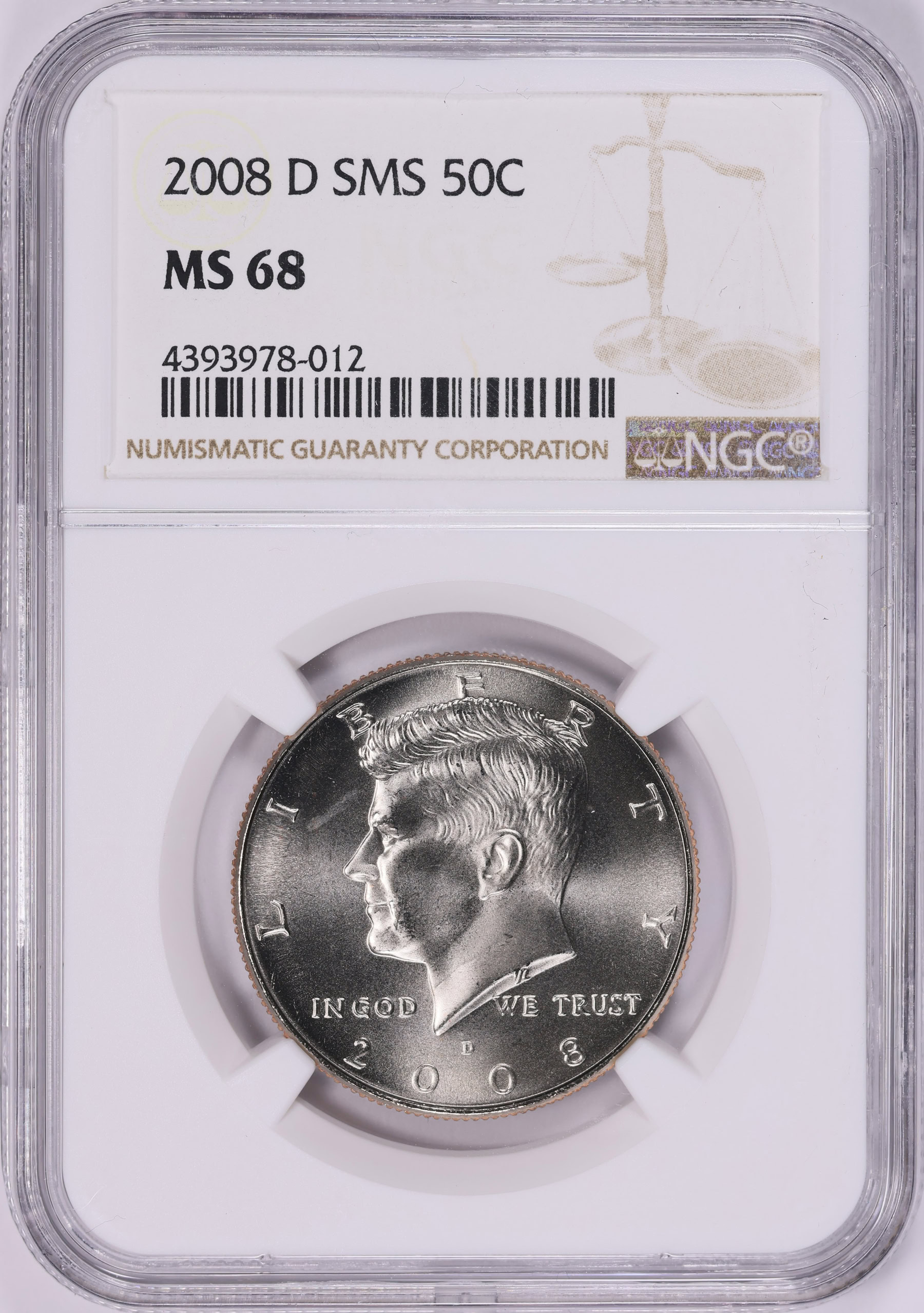 2008-D Kennedy Half Dollar SMS NGC MS-68 (Item 1946521 ...