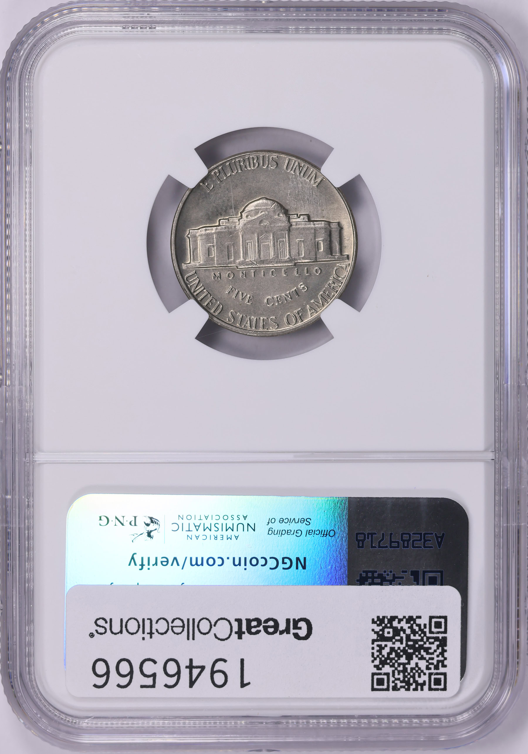 1969-S Jefferson Nickel NGC MS-66 (Item 1946566) | GreatCollections ...