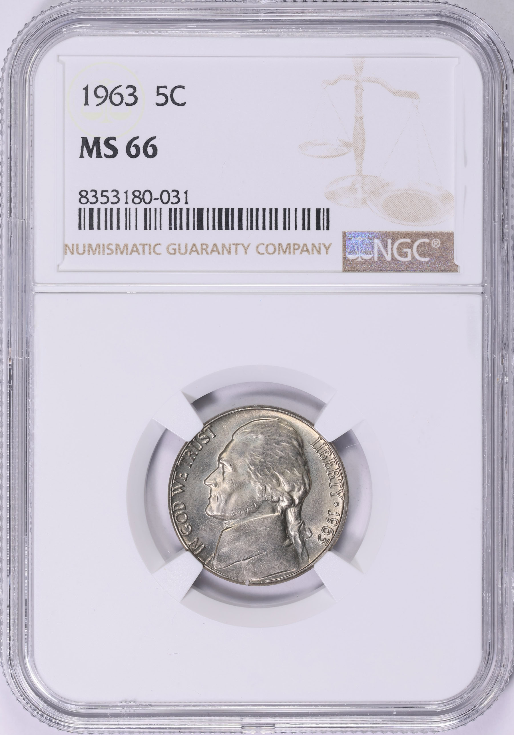 1963 Jefferson Nickel NGC MS-66 (Item 1946581) | GreatCollections Coin ...