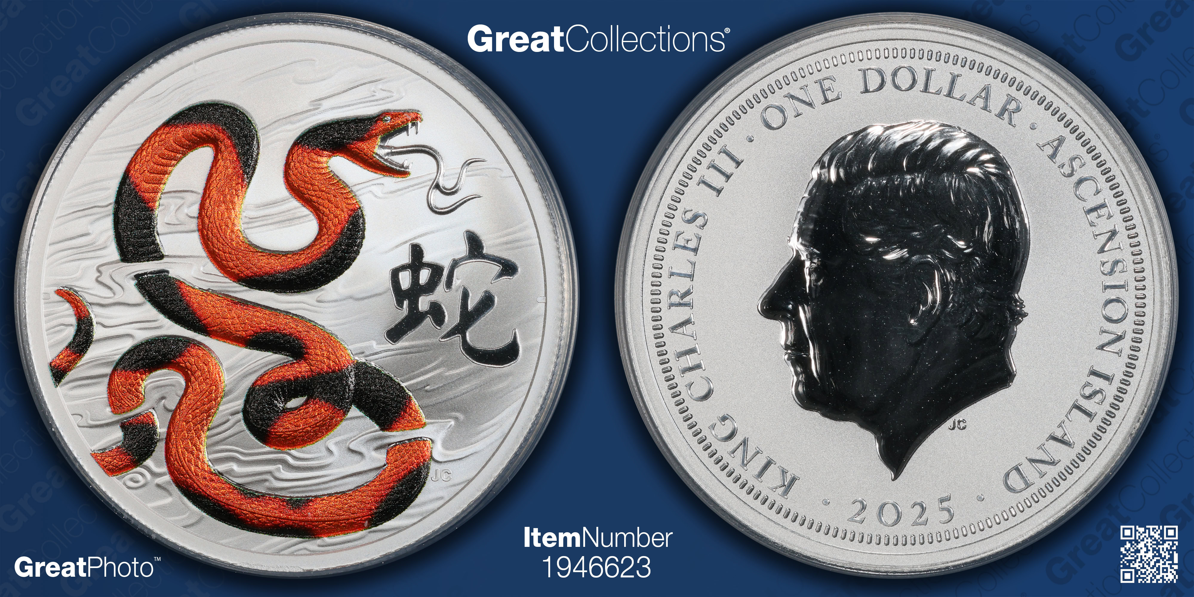 Ascension Island 2025 Colorized Silver Dollar Lunar Series, Year of the ...