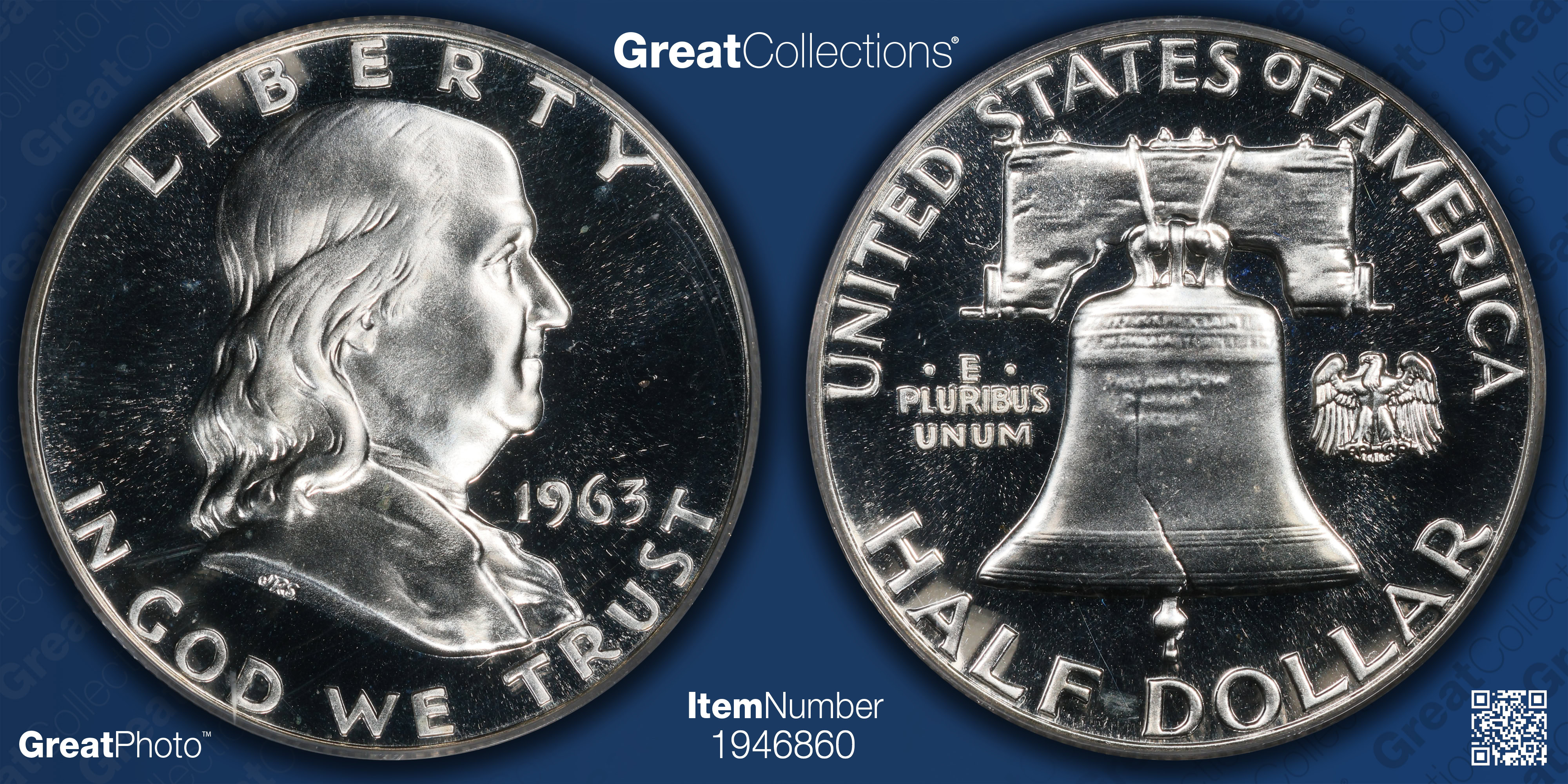 1963 Franklin Half Dollar PCGS Proof-66 (CAC Green) OGH (2nd Gen) (Item ...