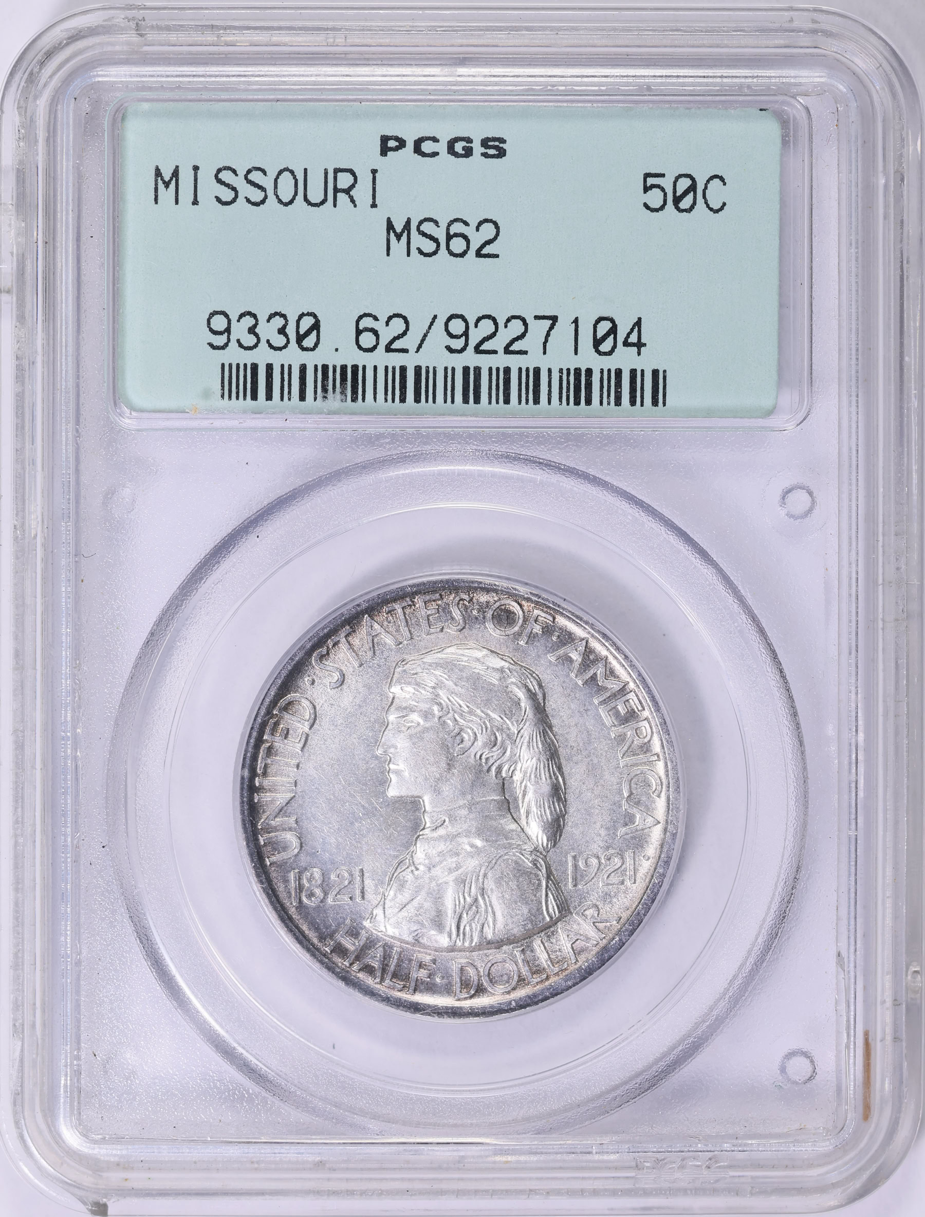 1921 Missouri Centennial Half Dollar PCGS MS-62 OGH (2nd Gen) (Item ...
