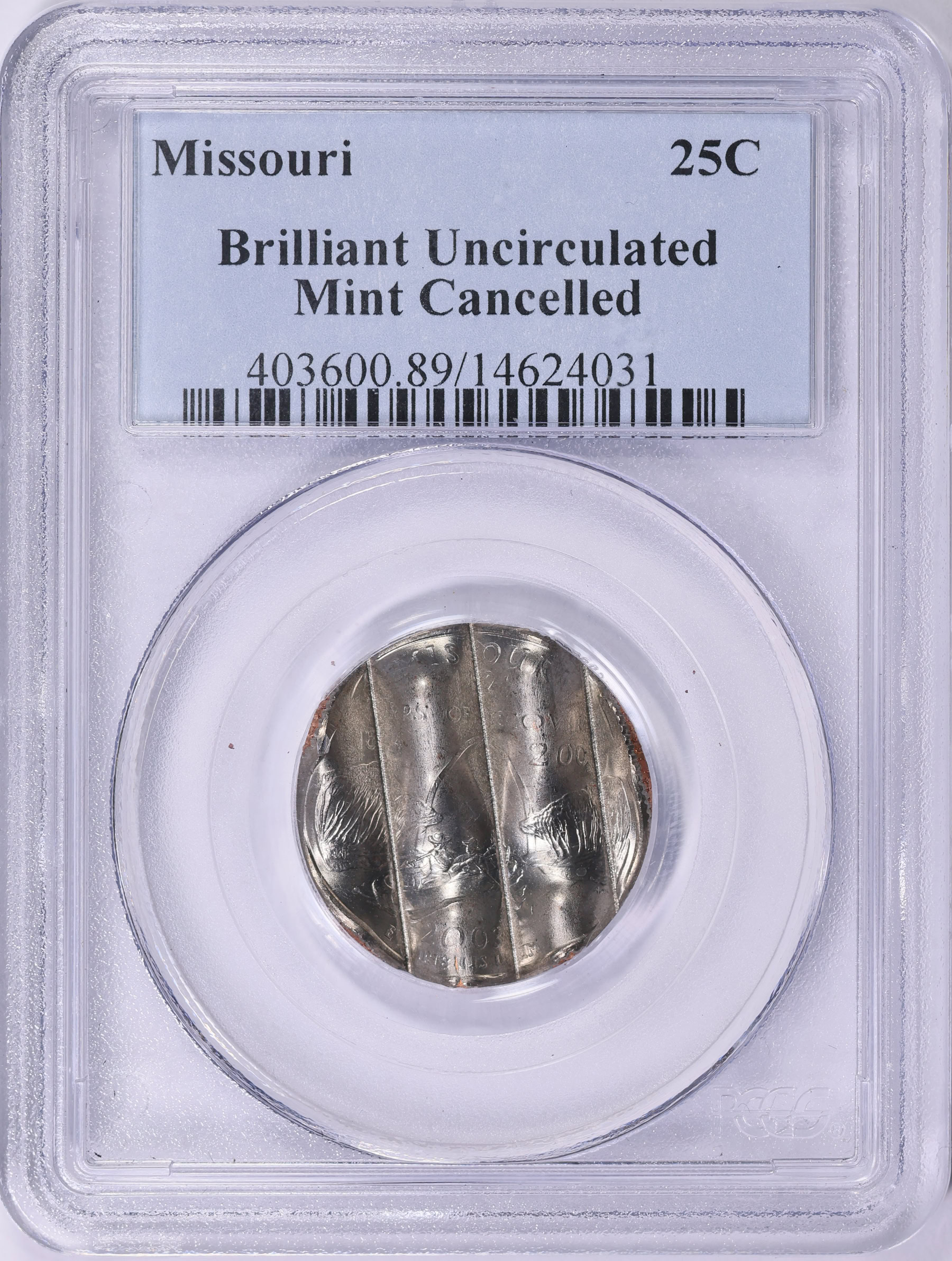 Mint Error Missouri State Quarter Mint Cancelled PCGS Brilliant ...