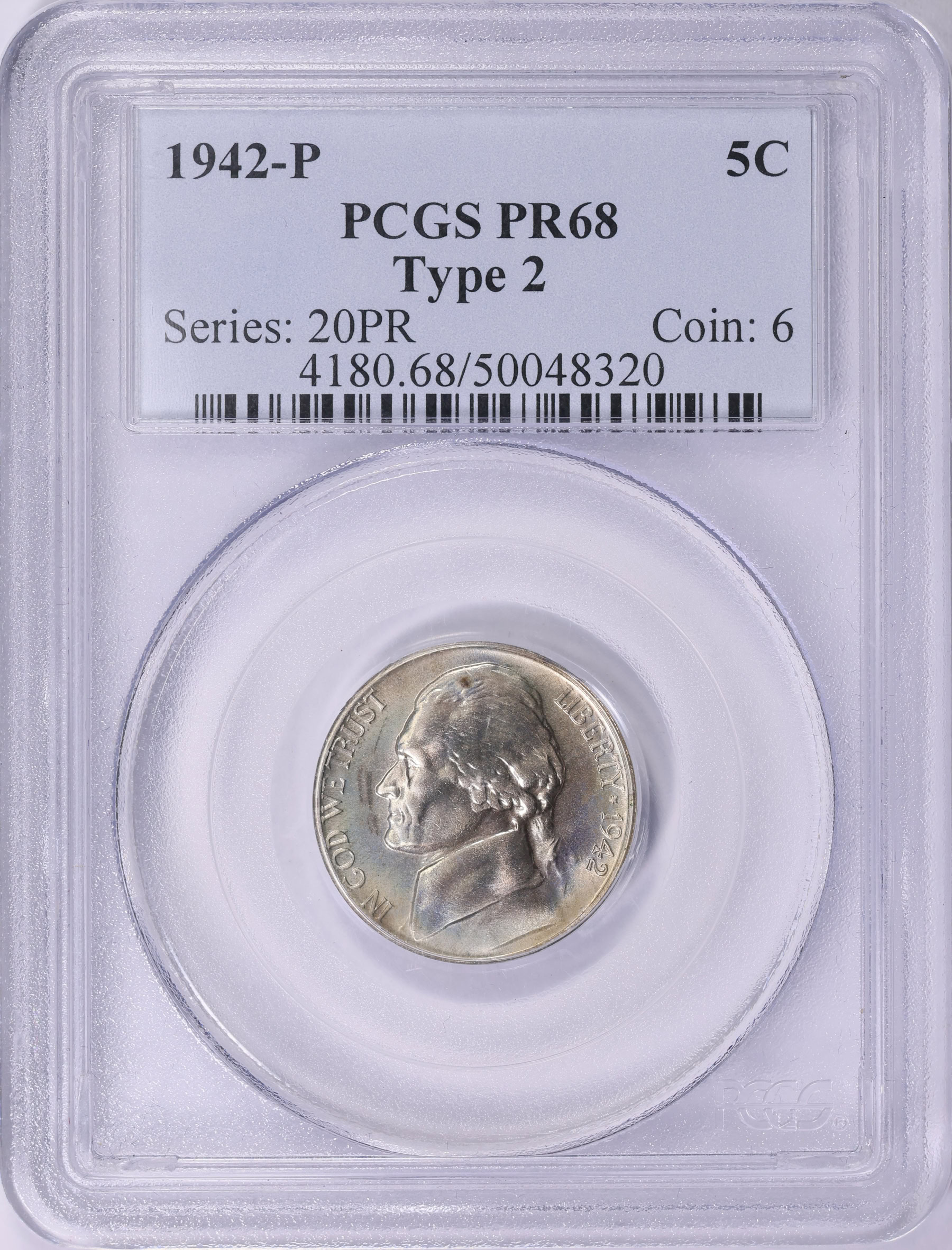 1942-P Jefferson Nickel Type 2 PCGS Proof-68 (Item 1946948 ...