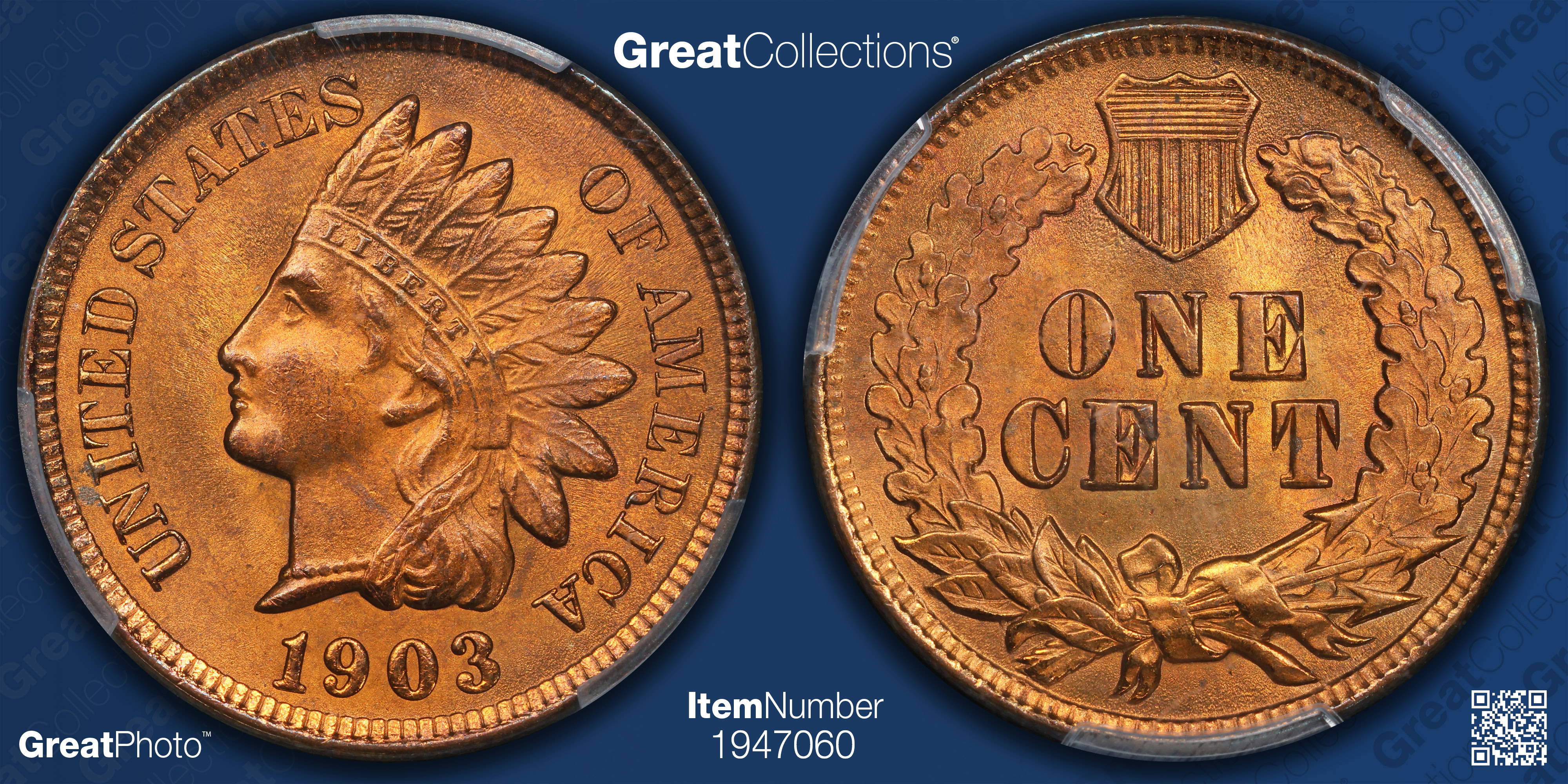 1903 Indian Cent PCGS MS-66 RB (CAC Green) (Item 1947060 ...