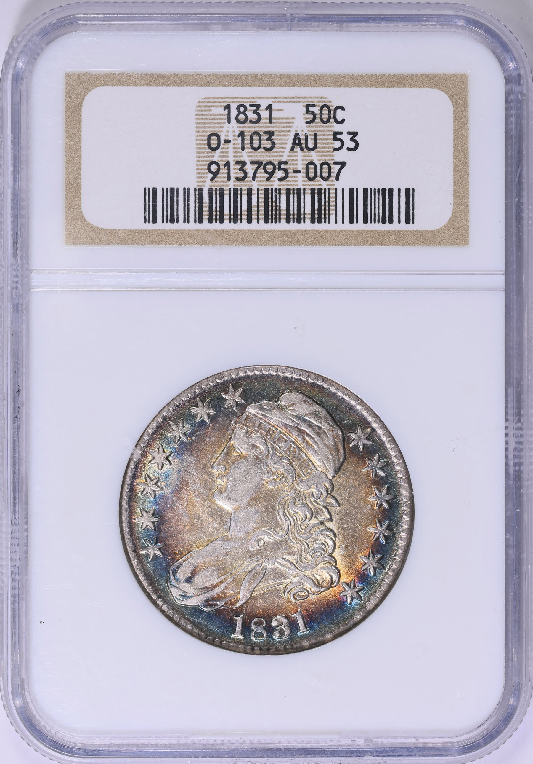 1831 Capped Bust Half Dollar Overton 103 NGC AU-53 (Toned) (Item ...