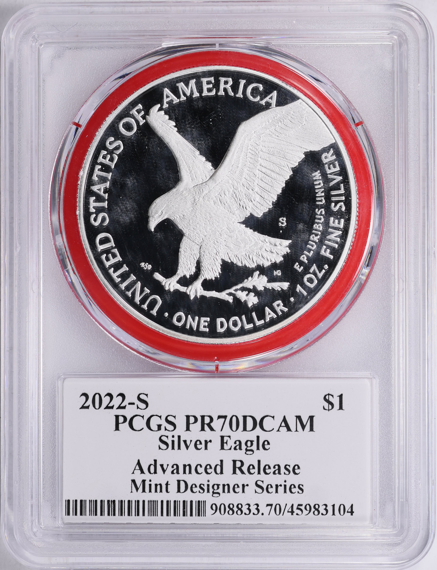 2022-S $1 Silver Eagle Mint Designer Series Advance Release PCGS Proof ...