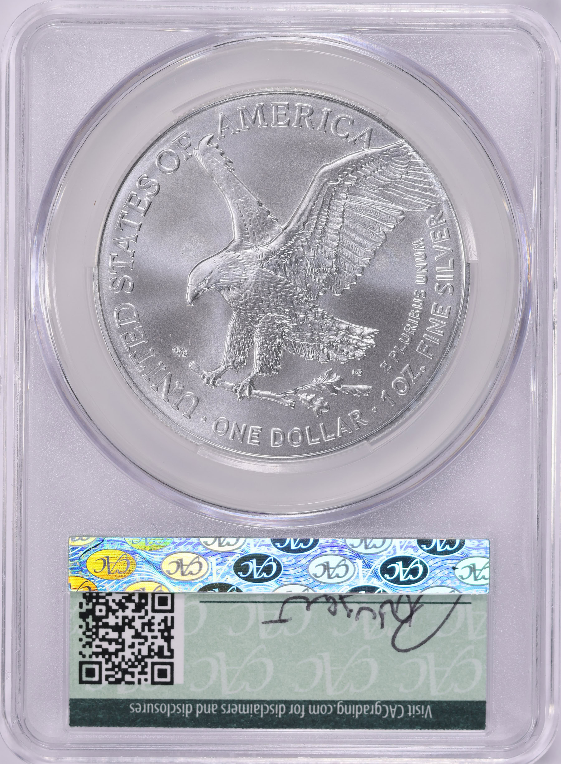 2024 $1 Silver Eagle First Delivery CACG MS-70 (Paul Nugget Signed ...