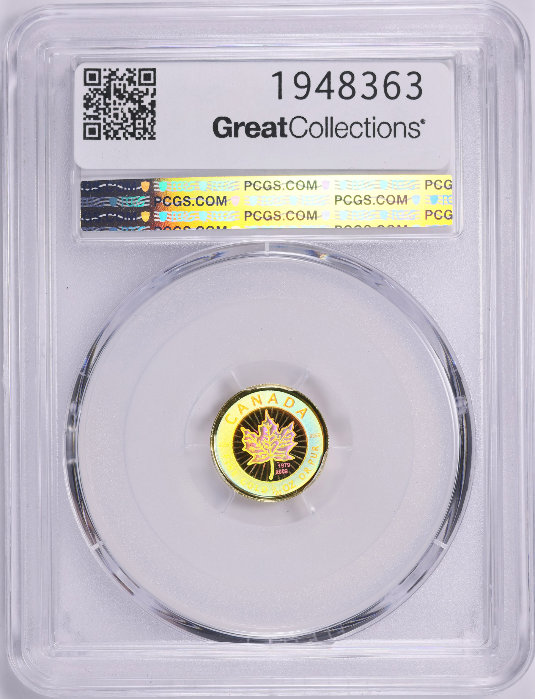 Canada 2009 Gold Dollar Hologram Maple Leaf PCGS MS-69 (AGW = 0.0498 Oz ...