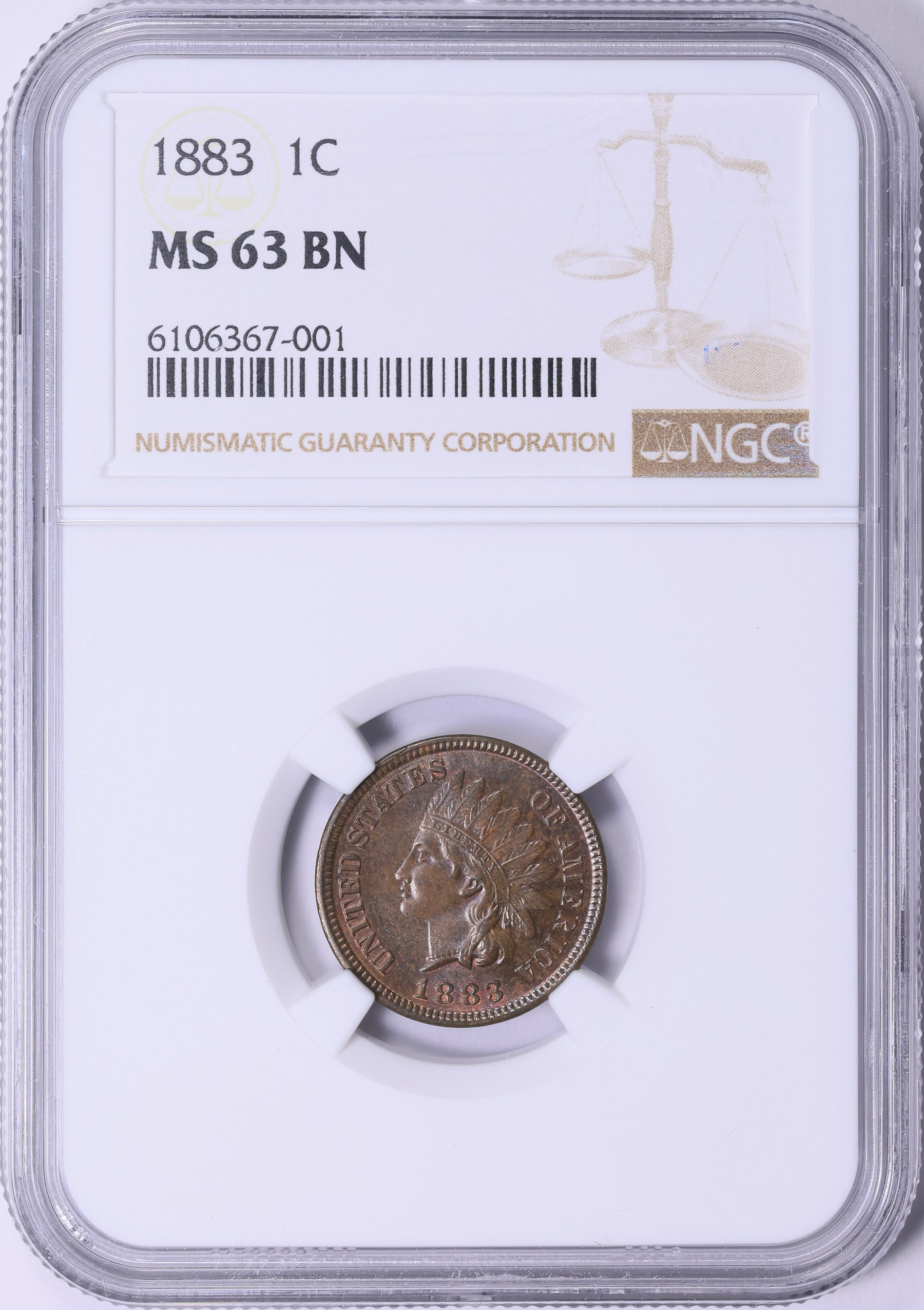 1883 Indian Cent NGC MS-63 BN (Item 1949001) | GreatCollections Coin ...