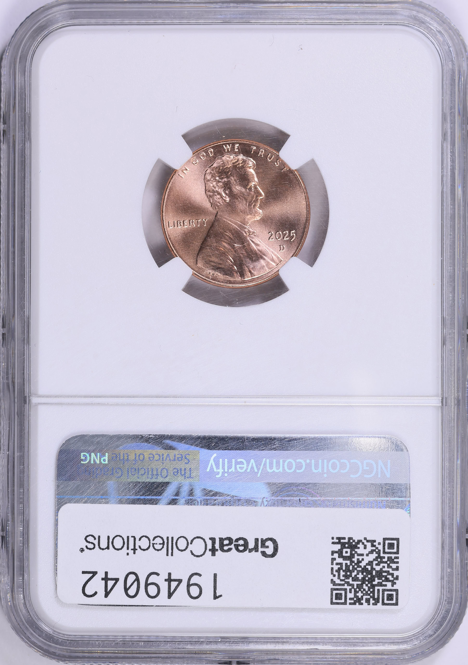 2025-D Lincoln Cent Shield NGC MS-68 RD | NGC Cert #8405373-003 ...