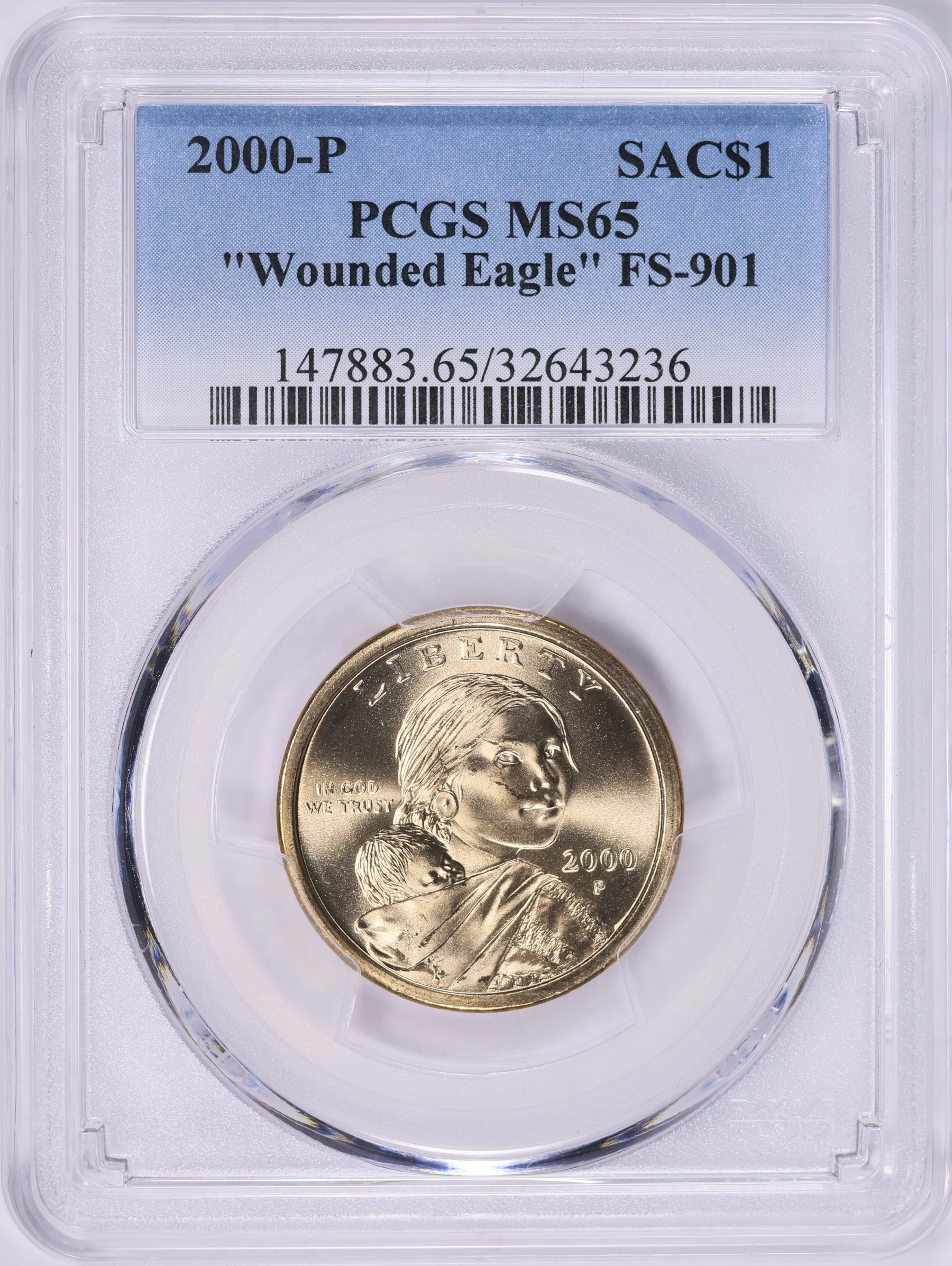 2000-P Sacagawea Dollar Wounded Eagle FS-901 PCGS MS-65 (Item 1949172 ...