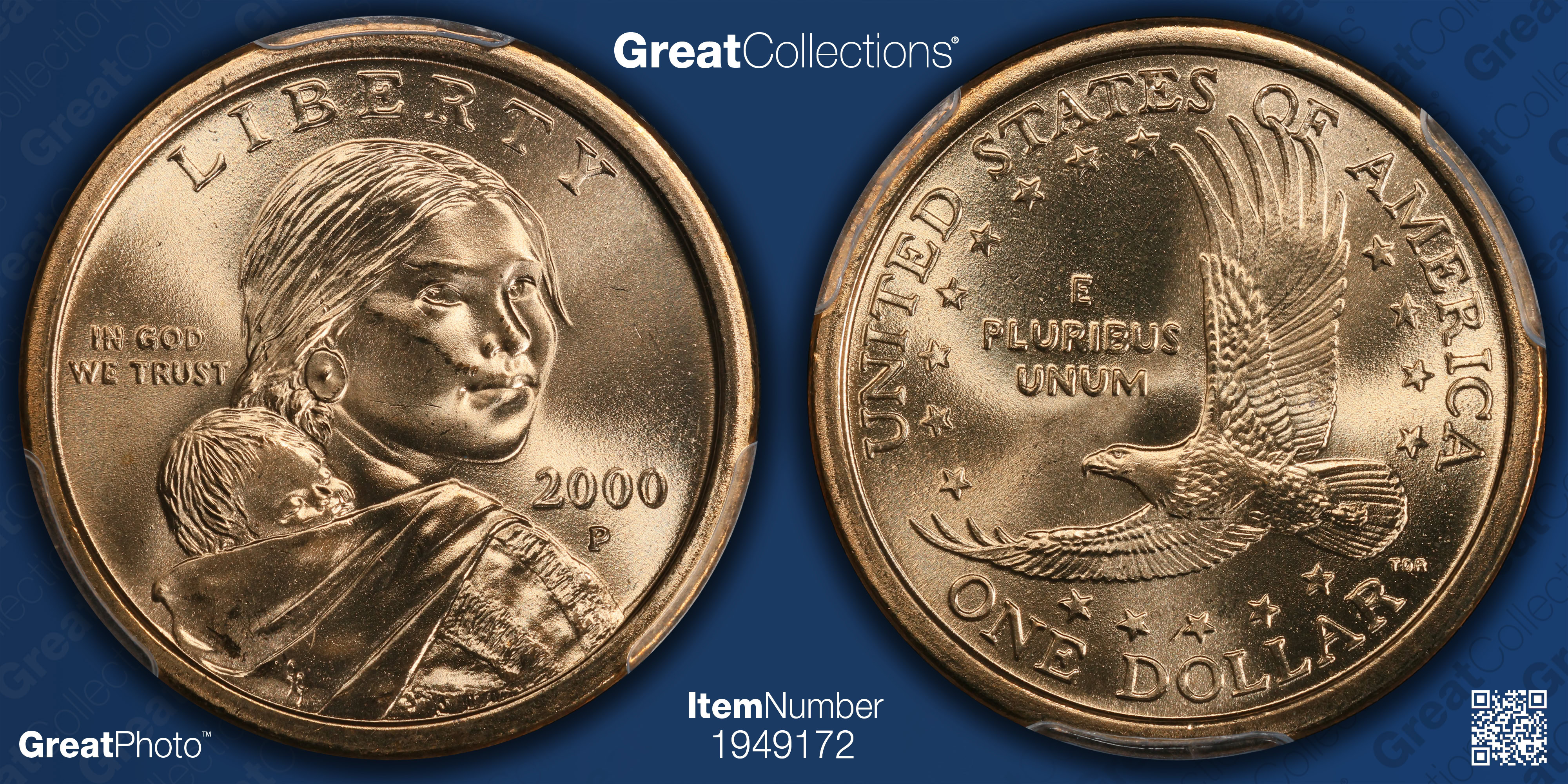 2000-P Sacagawea Dollar Wounded Eagle FS-901 PCGS MS-65 (Item 1949172 ...
