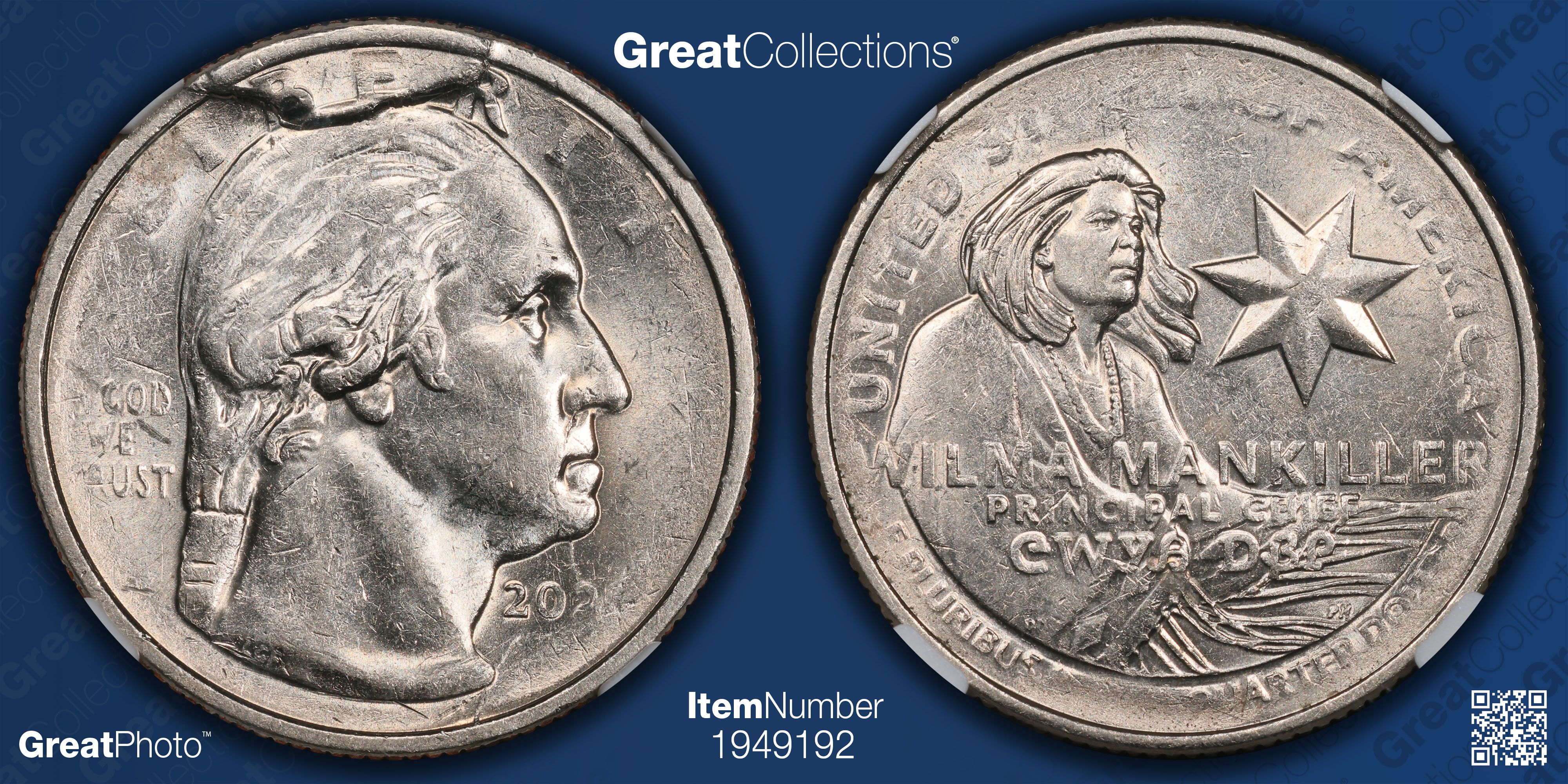 Mint Error (2022) American Women Quarter Wilma Mankiller Obverse ...