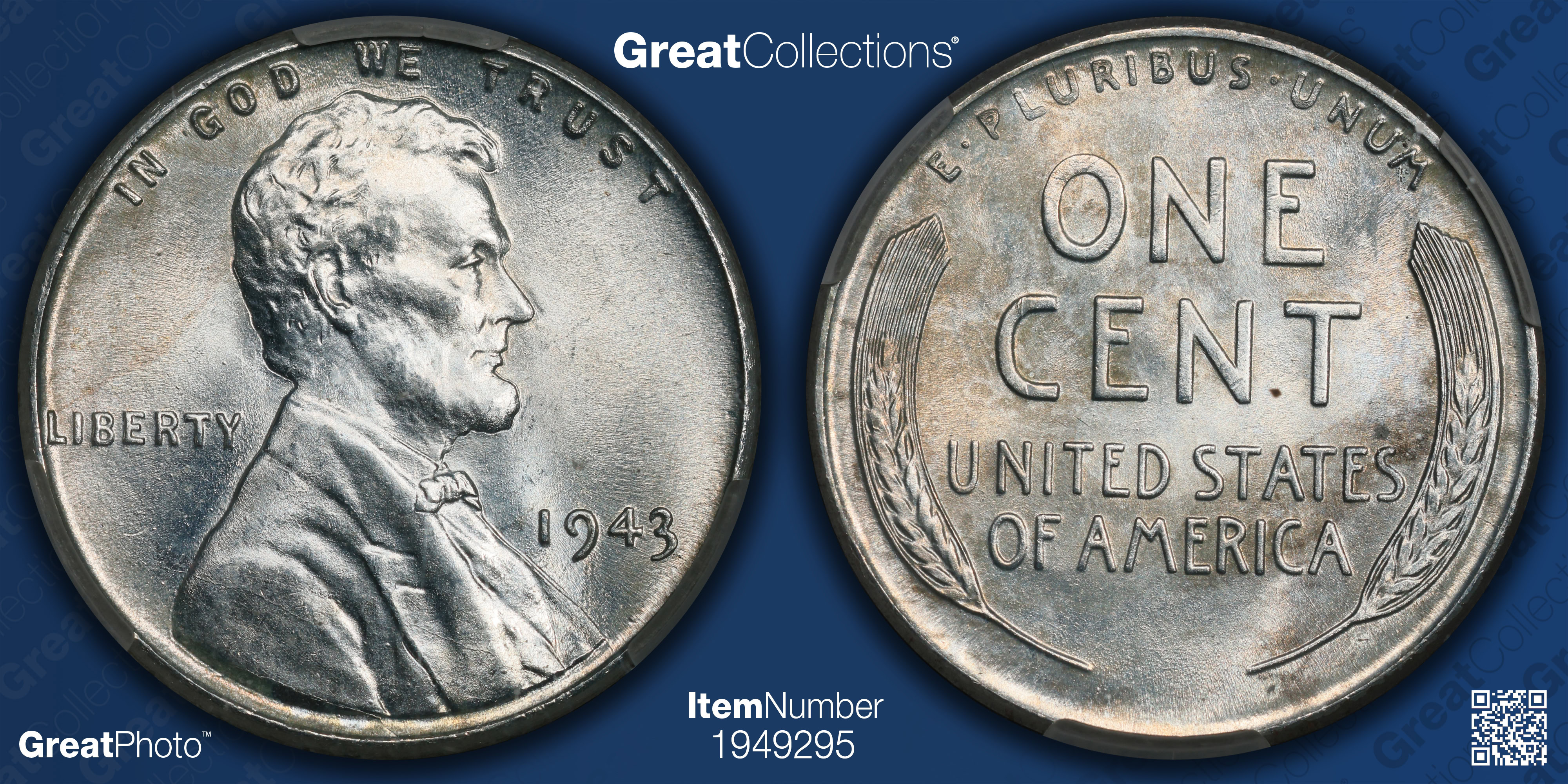 1943 Lincoln Cent CACG MS-65 (WitterBrick, Signed Seth Chandler) (Item ...