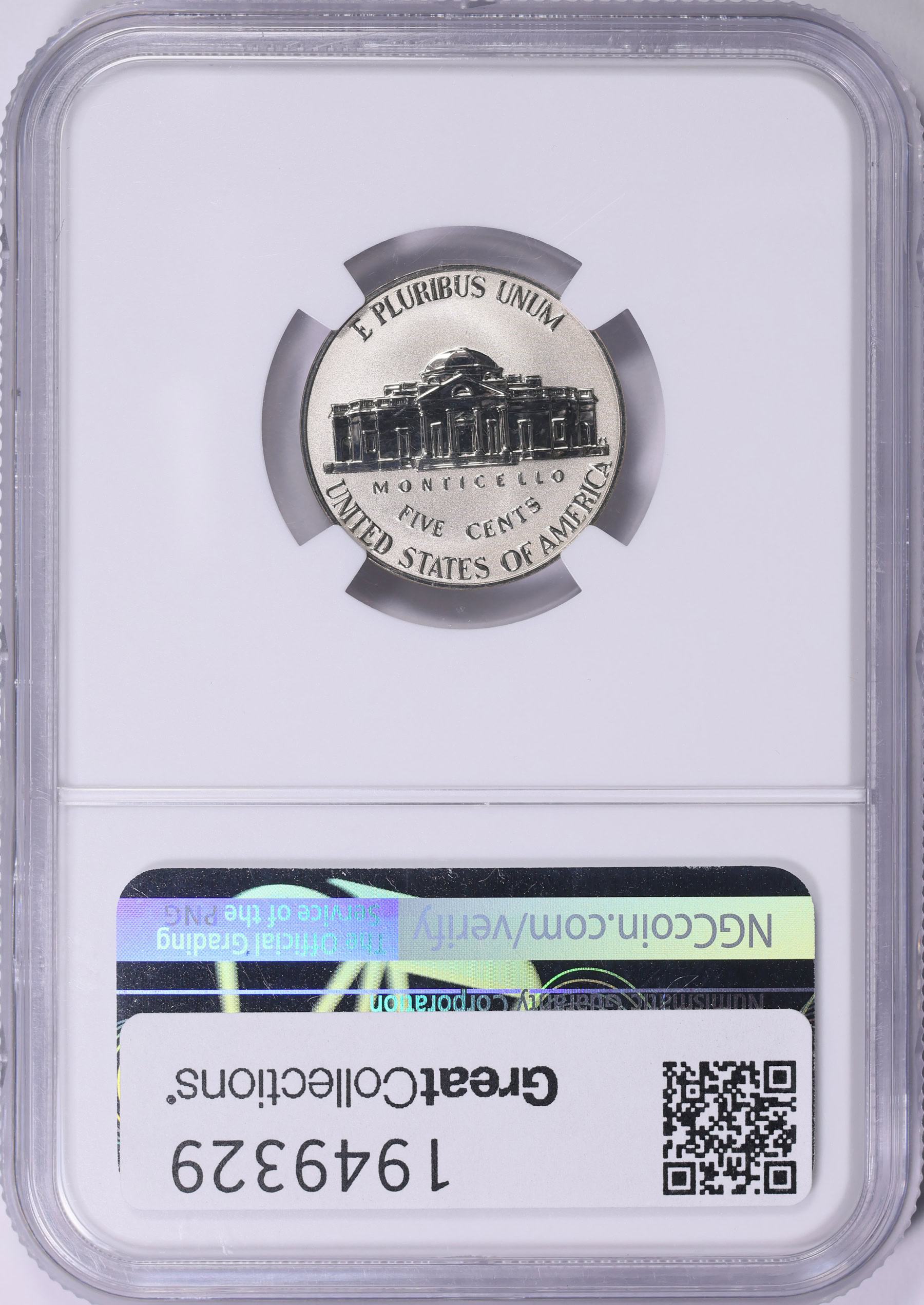 2020-W Jefferson Nickel Reverse Proof First Day of Issue NGC Proof-70 ...
